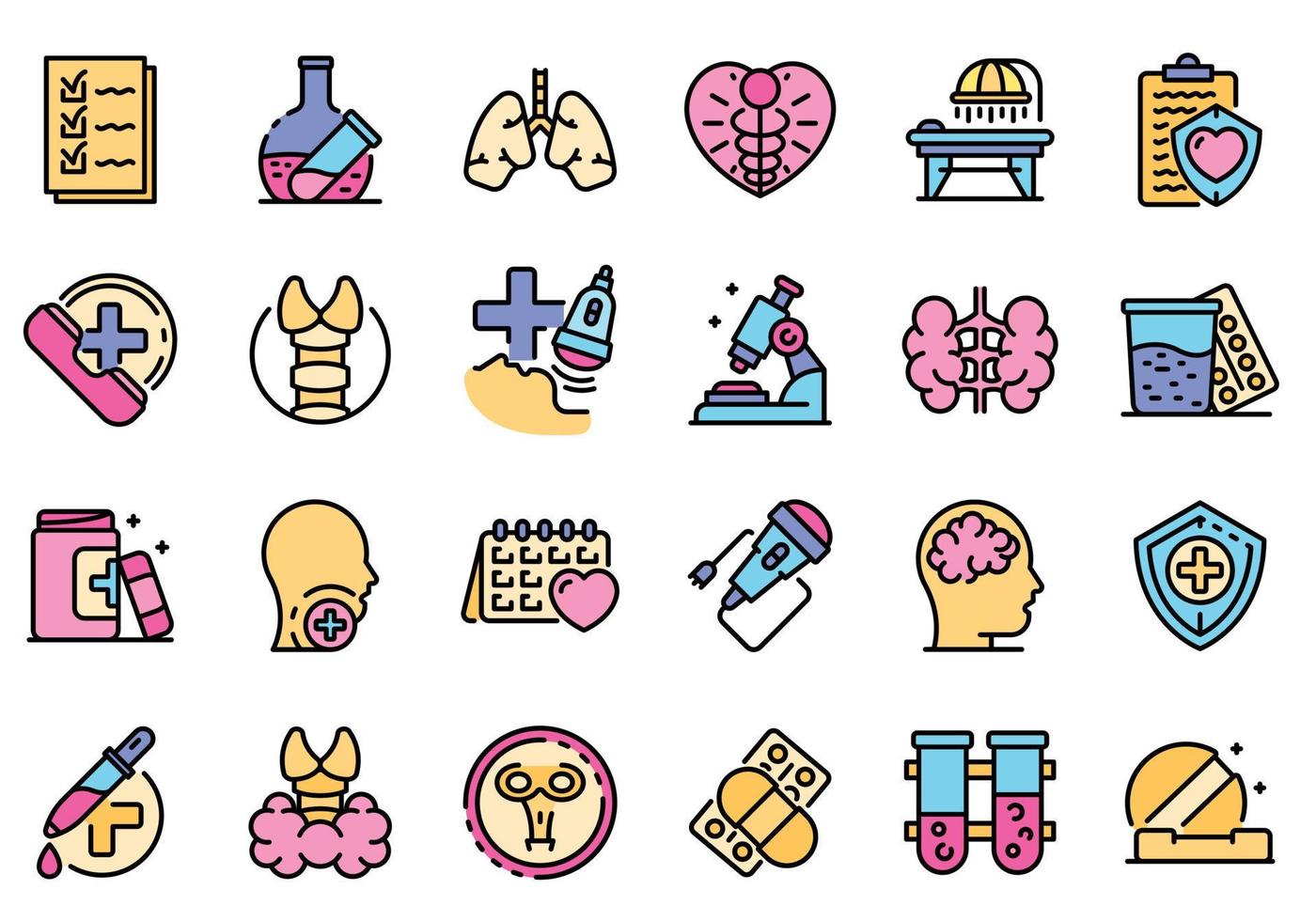 Endocrinologist Icons Set Vector Flat 8562577 Vector Art At Vecteezy