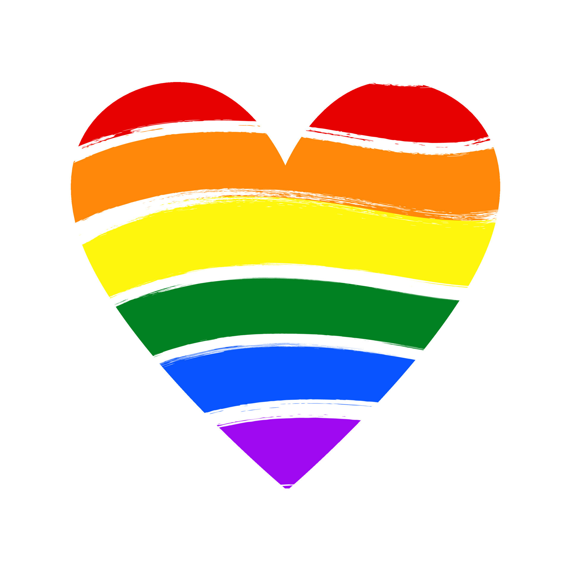 Heart symbol with LGBT rainbow color, color with brush effect, pride ...
