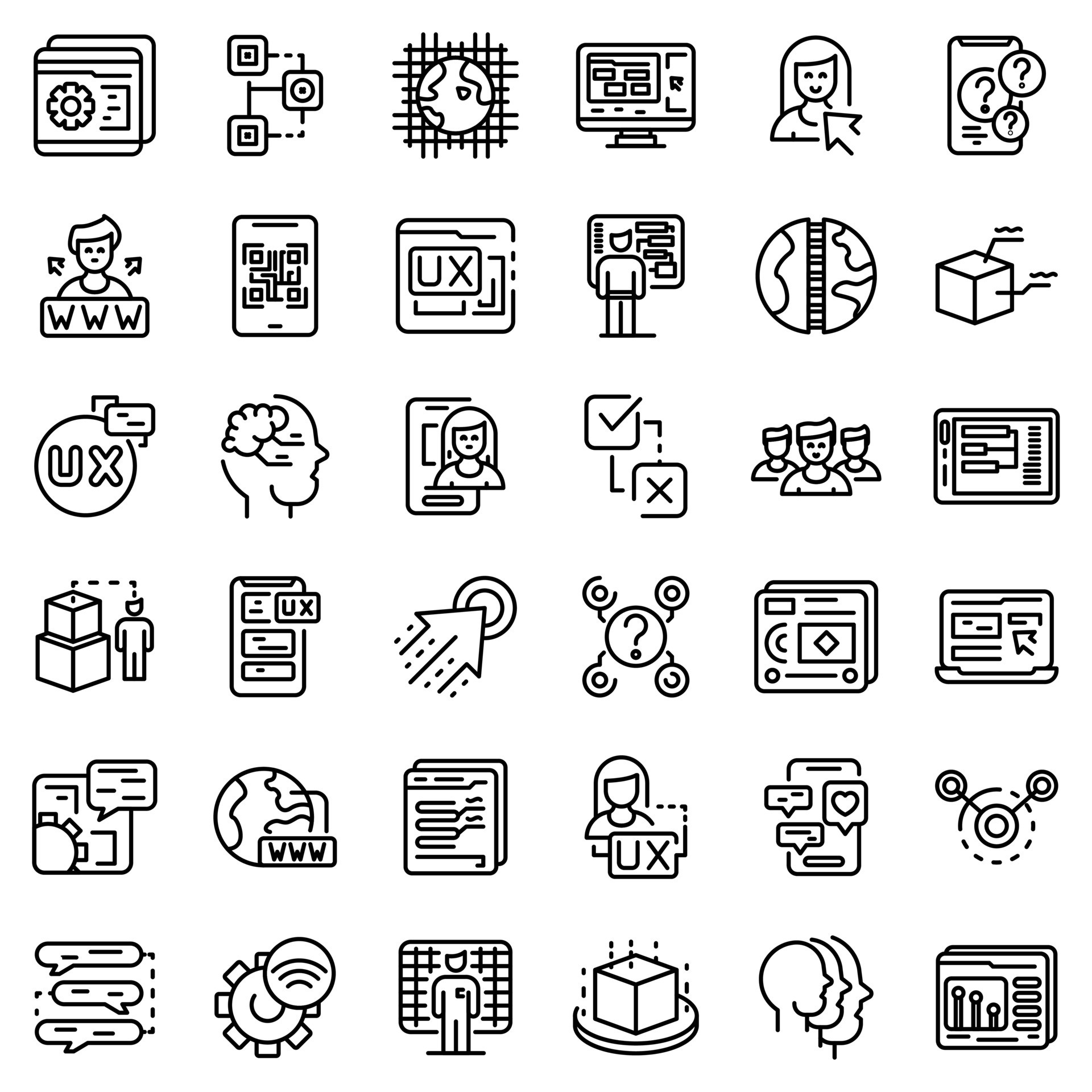 Interaction Icons Set Outline Style 8563814 Vector Art At Vecteezy