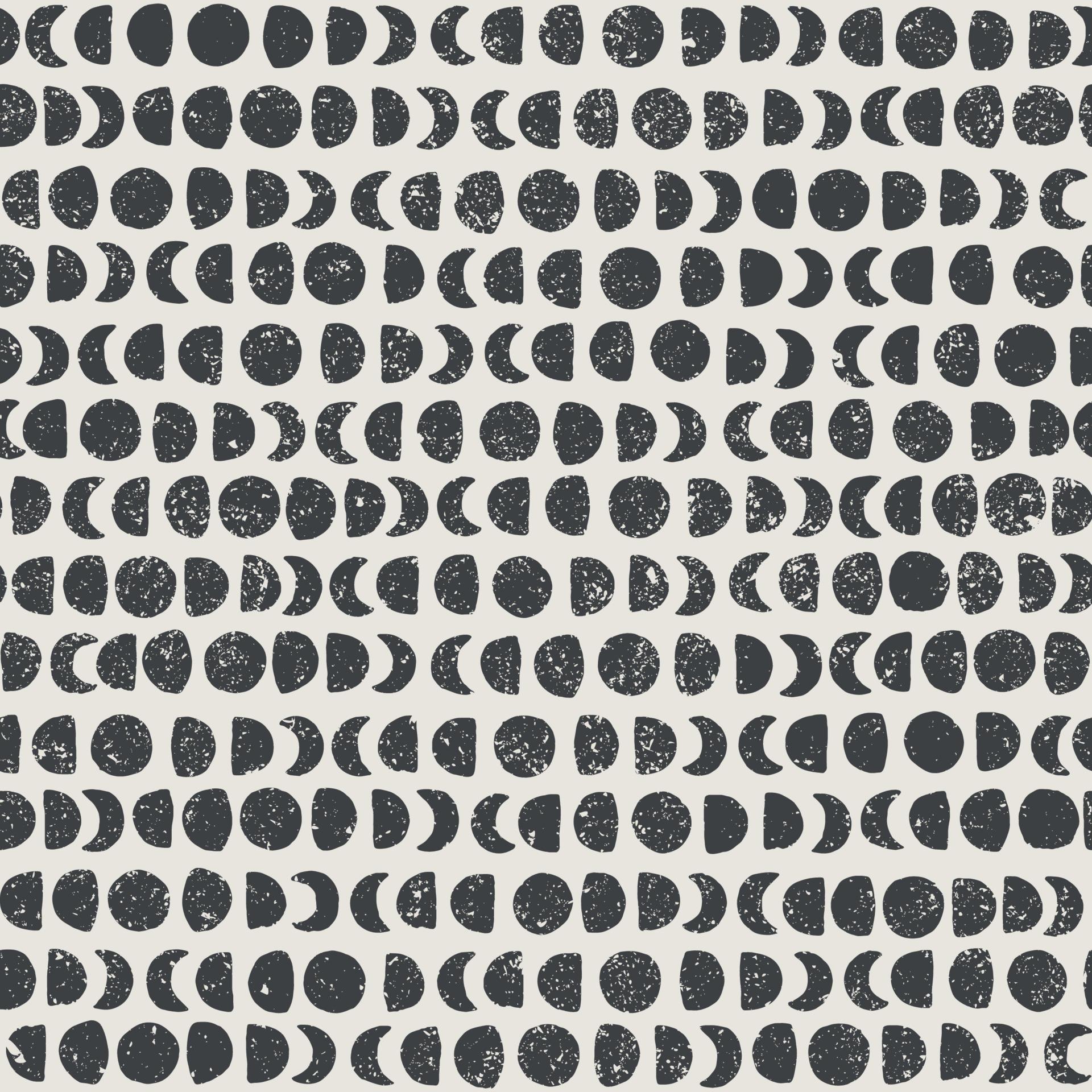 Moon phases abstract vector pattern with distressed texture. Magical ...