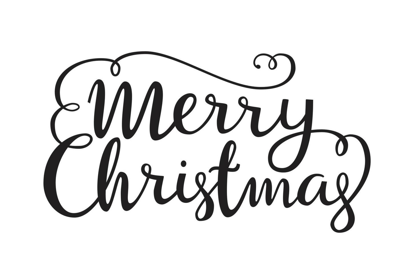 Merry Christmas Hand Lettering Handwritten Christmas Calligraphy