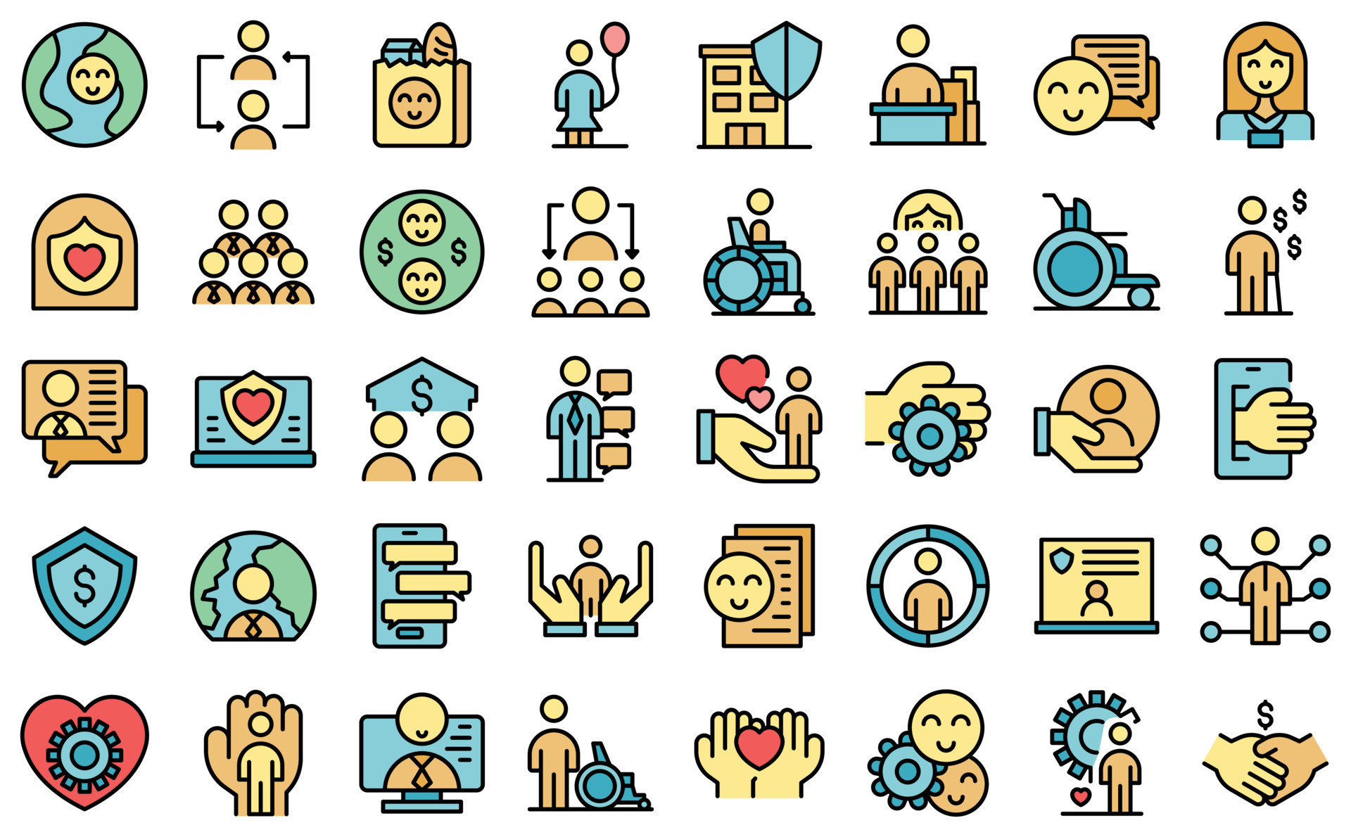 Social worker icons set vector flat 8575272 Vector Art at Vecteezy Social worker icons set vector flat 8575272 Vector Art at Vecteezy