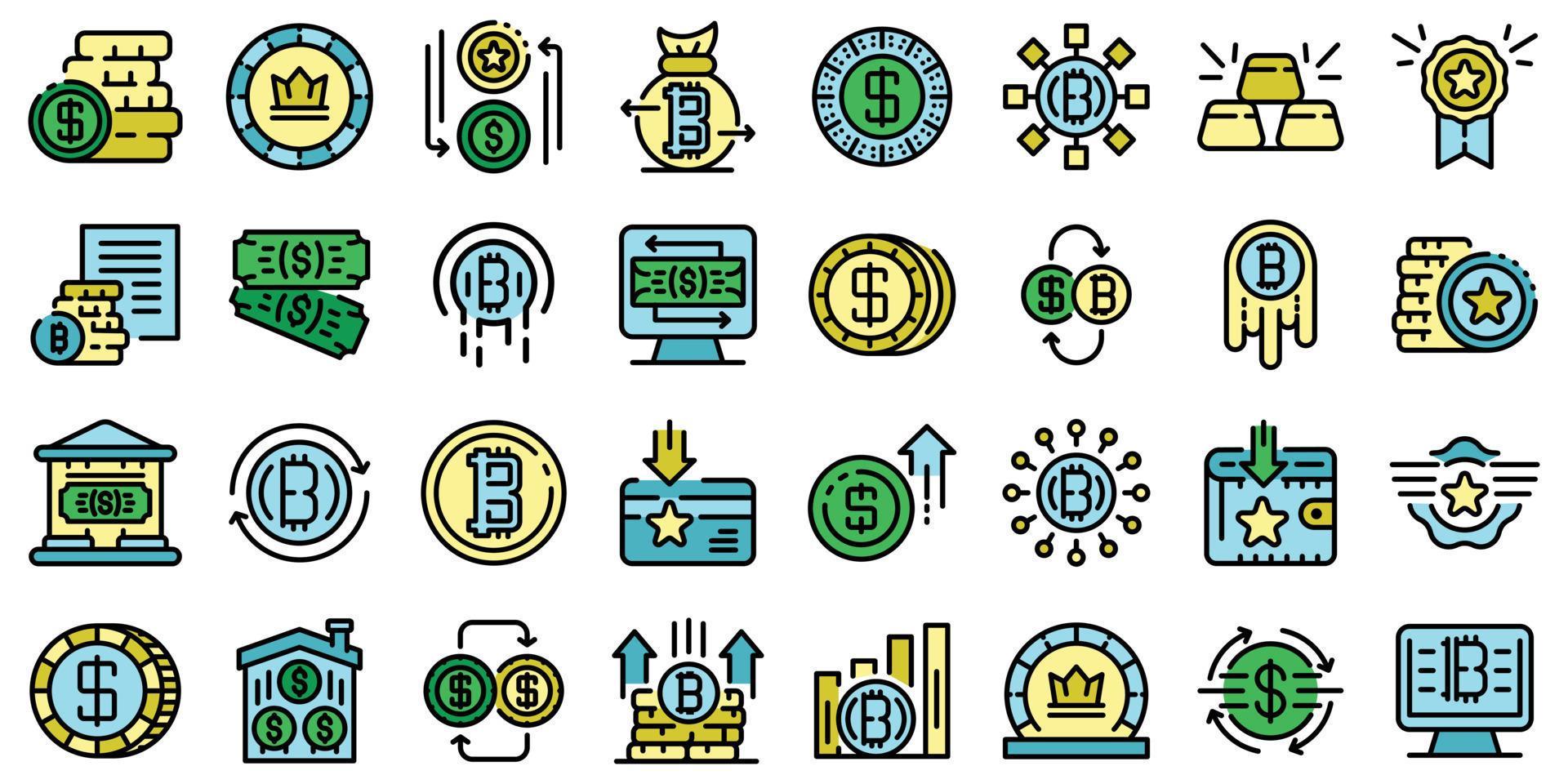 Tokens icons set vector flat 8575285 Vector Art at Vecteezy