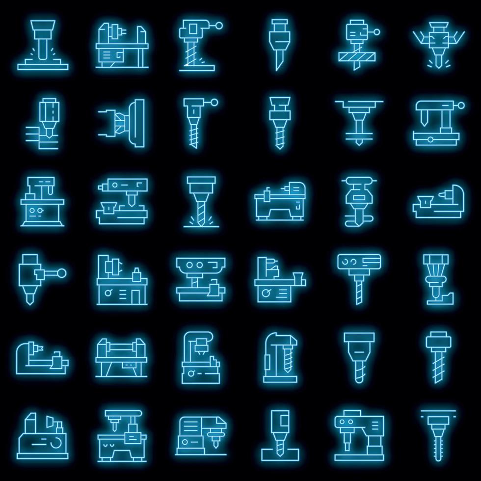 Milling machine icons set vector neon 8575366 Vector Art at Vecteezy Milling machine icons set vector neon 8575366 Vector Art at Vecteezy