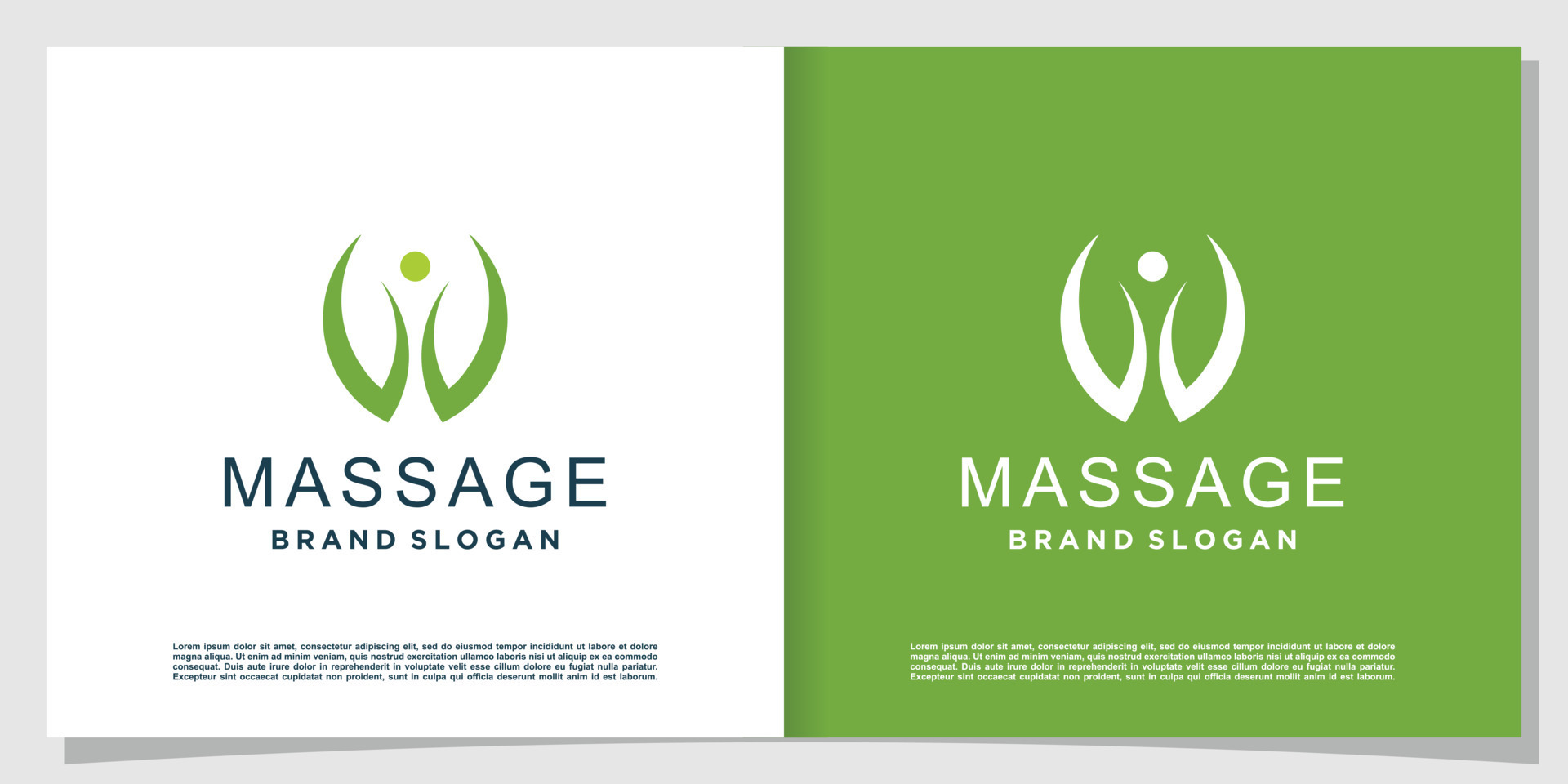 Natural Massage Logo Design With Creative Concept Premium Vector