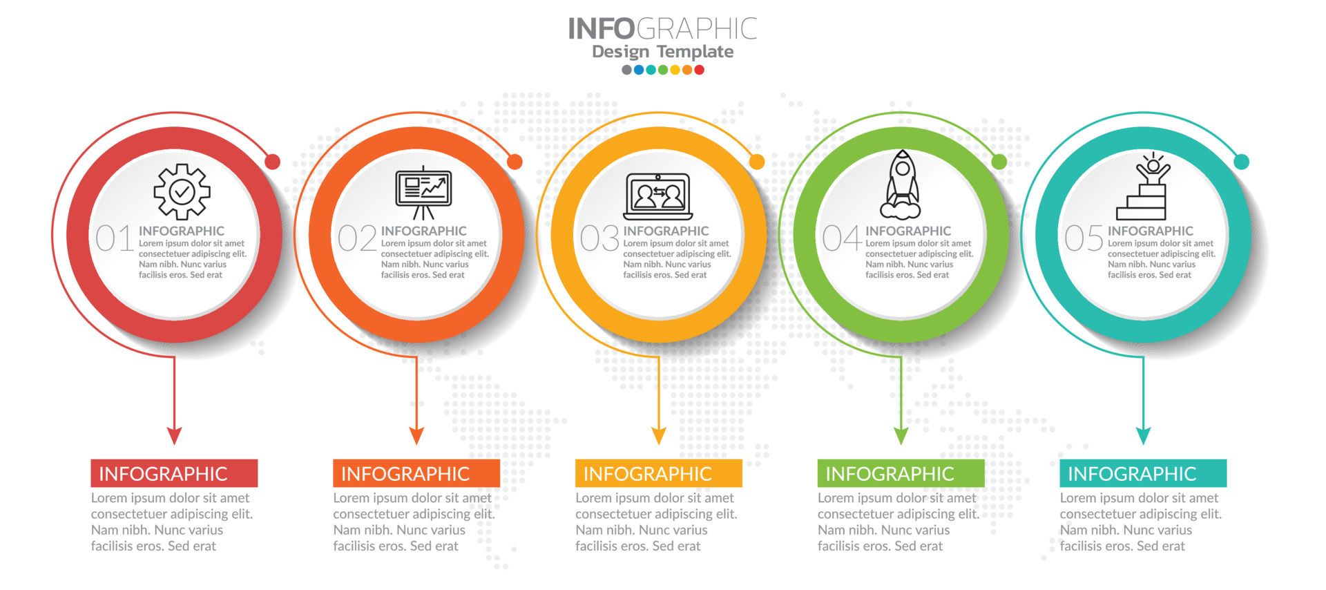 Infographic template with steps and process for your design. 8581986 ...