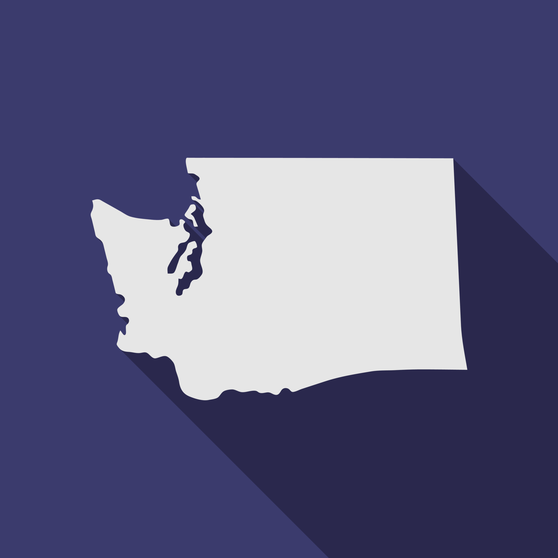 Washington state map with long shadow 8597818 Vector Art at Vecteezy Washington state map with long shadow 8597818 Vector Art at Vecteezy