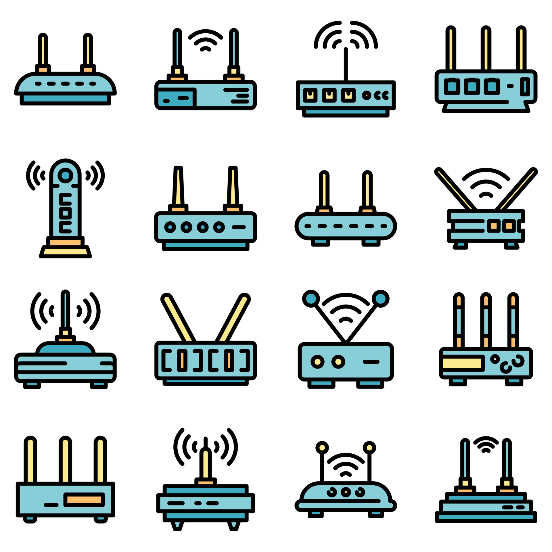 Modem icons set vector flat 8601214 Vector Art at Vecteezy Modem icons set vector flat 8601214 Vector Art at Vecteezy