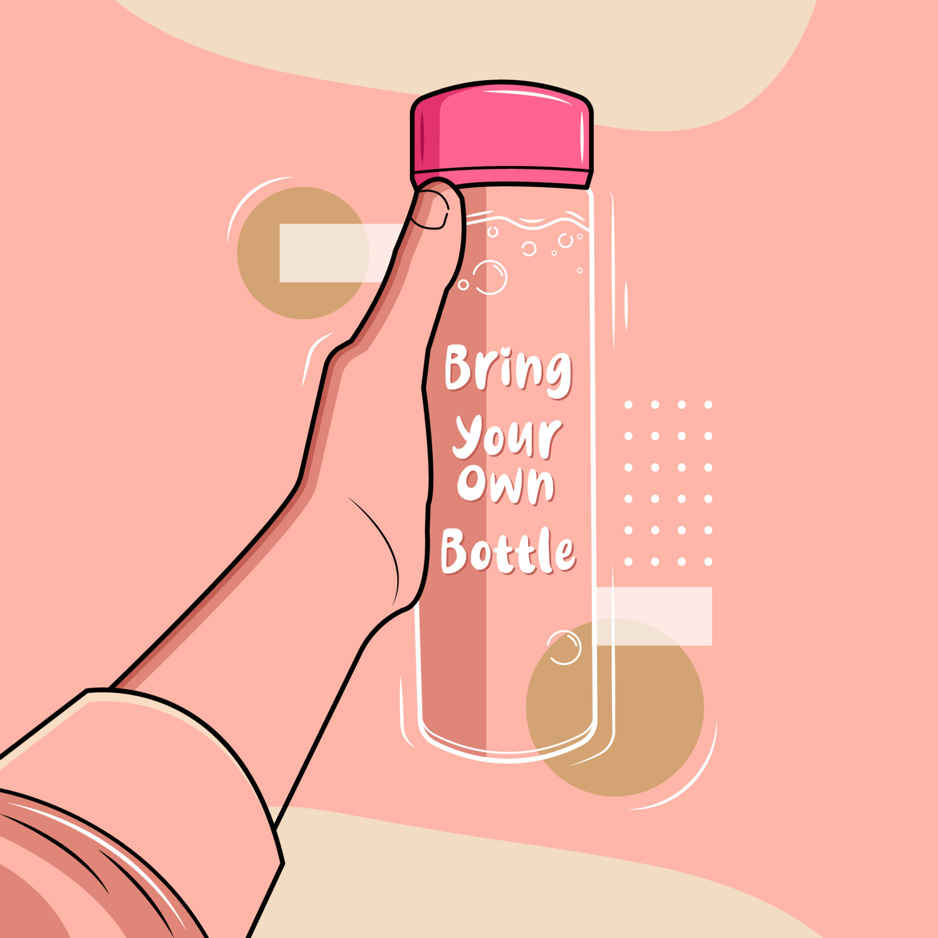 Pastel poster bring your own bottle vector illustration free download ... Pastel poster bring your own bottle vector illustration free download ...