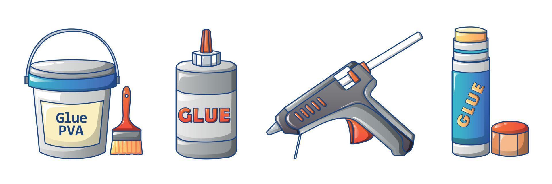 Conjunto De Iconos De Pegamento Estilo De Dibujos Animados 8604054 Vector En Vecteezy
