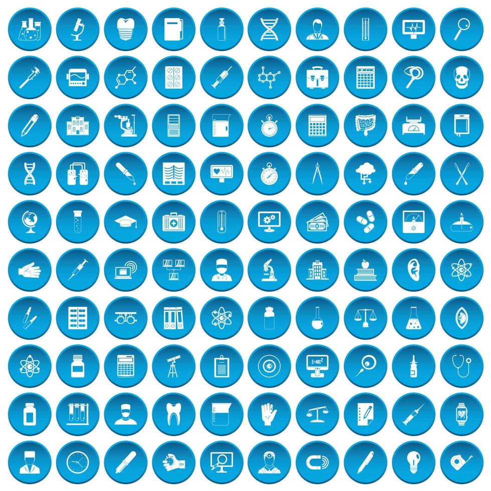 100 lab icons set blue 8605774 Vector Art at Vecteezy