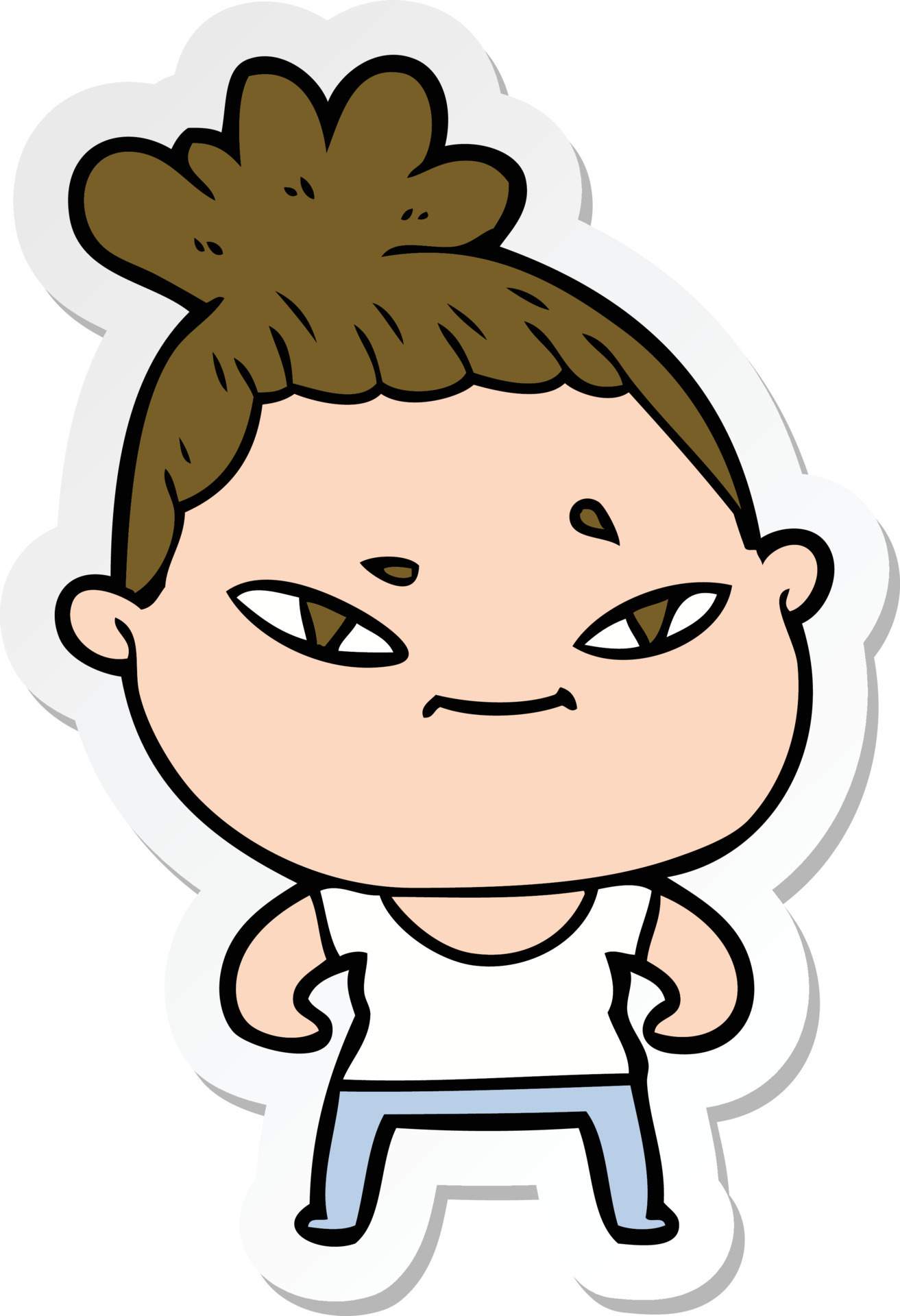 sticker of a cartoon woman 8606904 Vector Art at Vecteezy