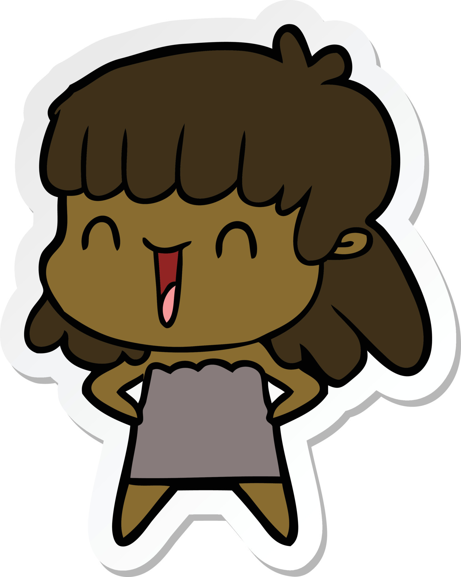 sticker of a cartoon woman 8606954 Vector Art at Vecteezy