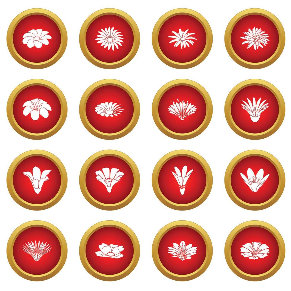 Detailed flower icons set, simple style 8607739 Vector Art at Vecteezy