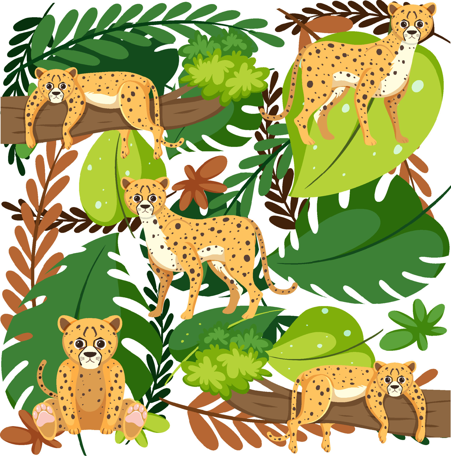 Cute leopard seamless pattern 8615390 Vector Art at Vecteezy Cute leopard seamless pattern 8615390 Vector Art at Vecteezy