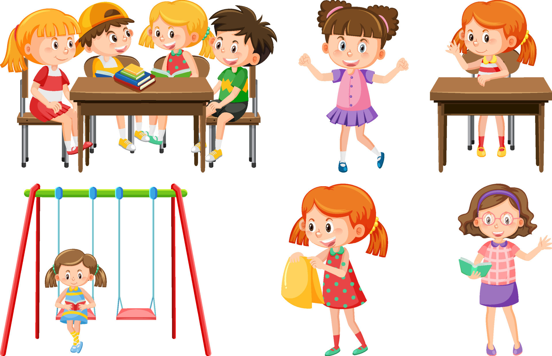 Set of children doing different activities 8619450 Vector Art at Vecteezy Set of children doing different activities 8619450 Vector Art at Vecteezy