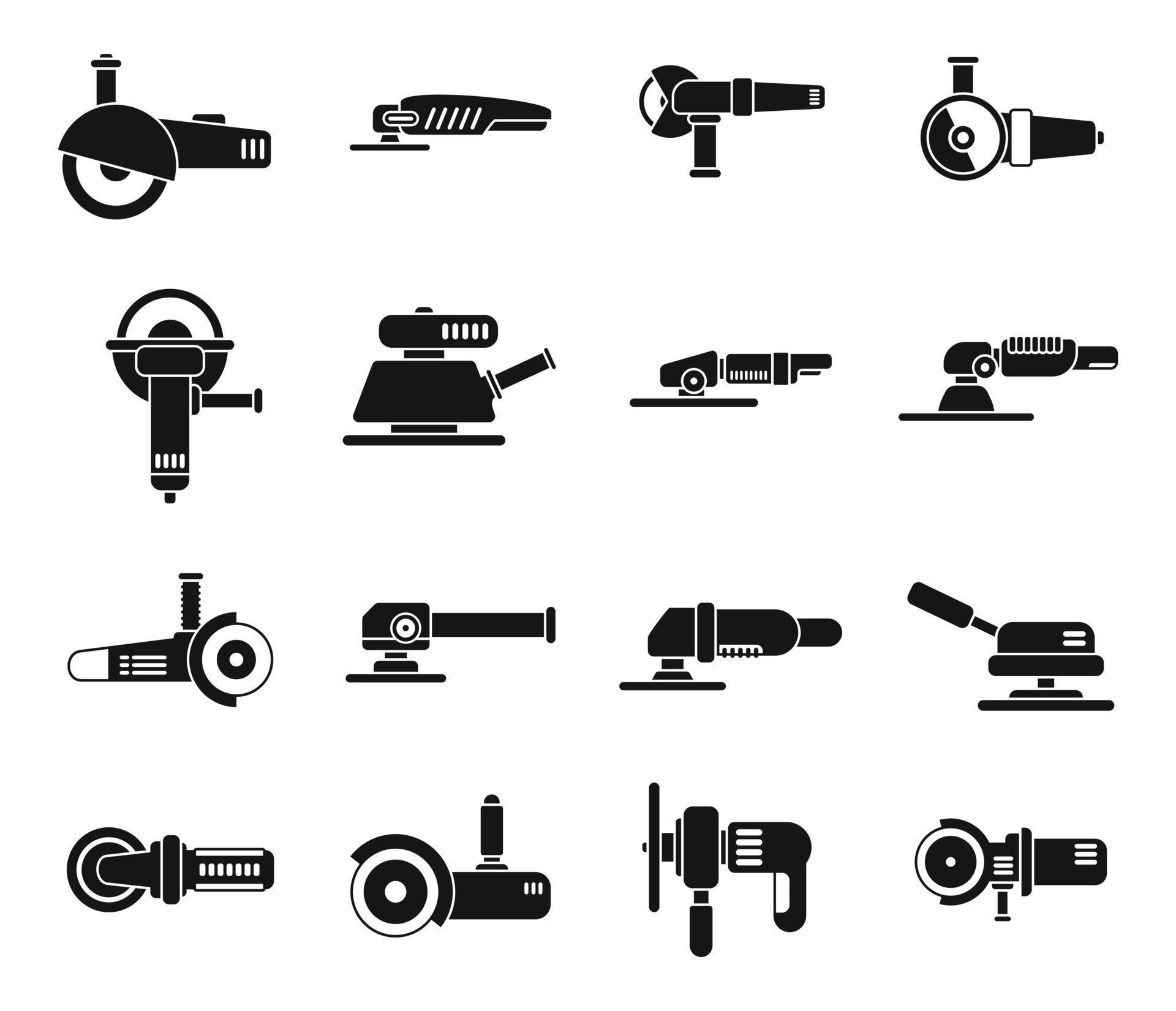 Grinding machine icons set simple vector. Build construct 8624332 Vector Art at Vecteezy