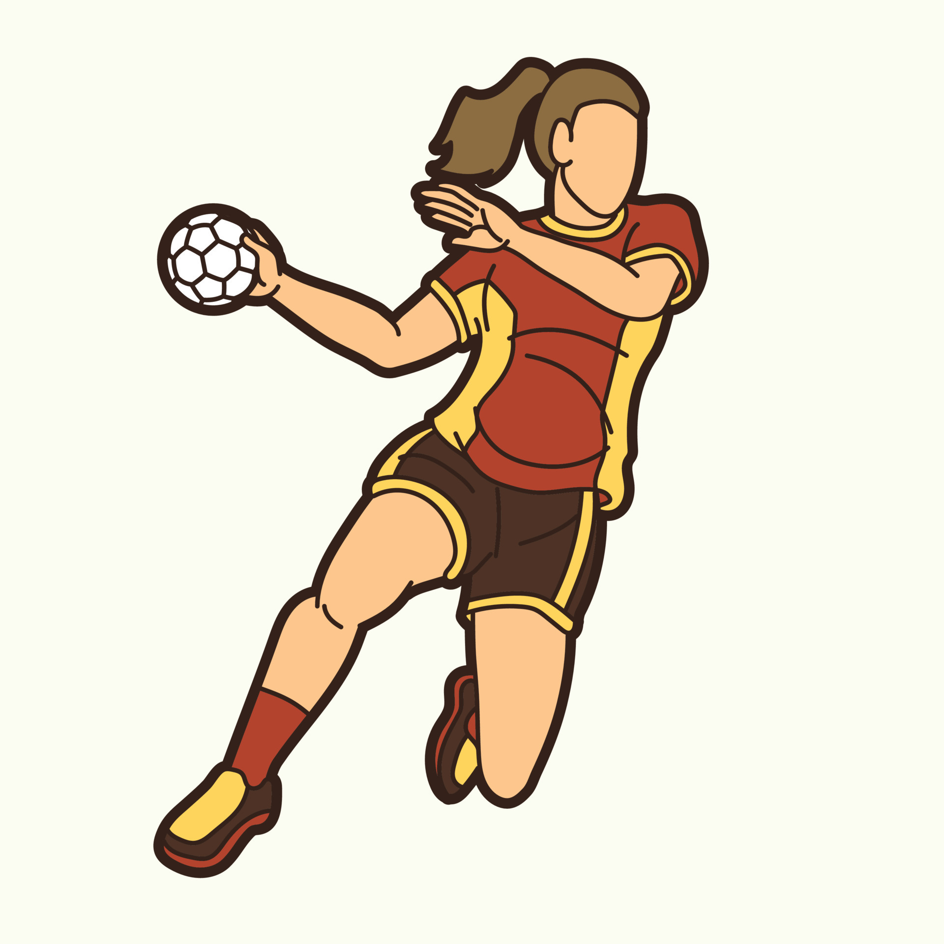 Balonmano Deporte Femenino Jugador Acción 8630603 Vector En Vecteezy