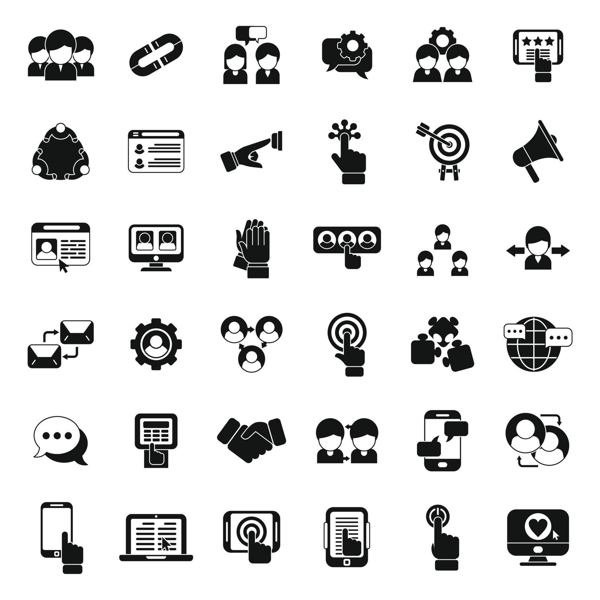 Interaction icons set simple vector. Test process 8631369 Vector Art at ...