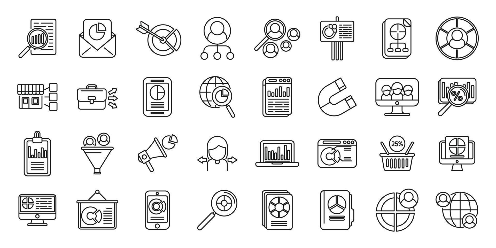 Market Segmentation Icons Set Outline Vector Customer Audience 8631370