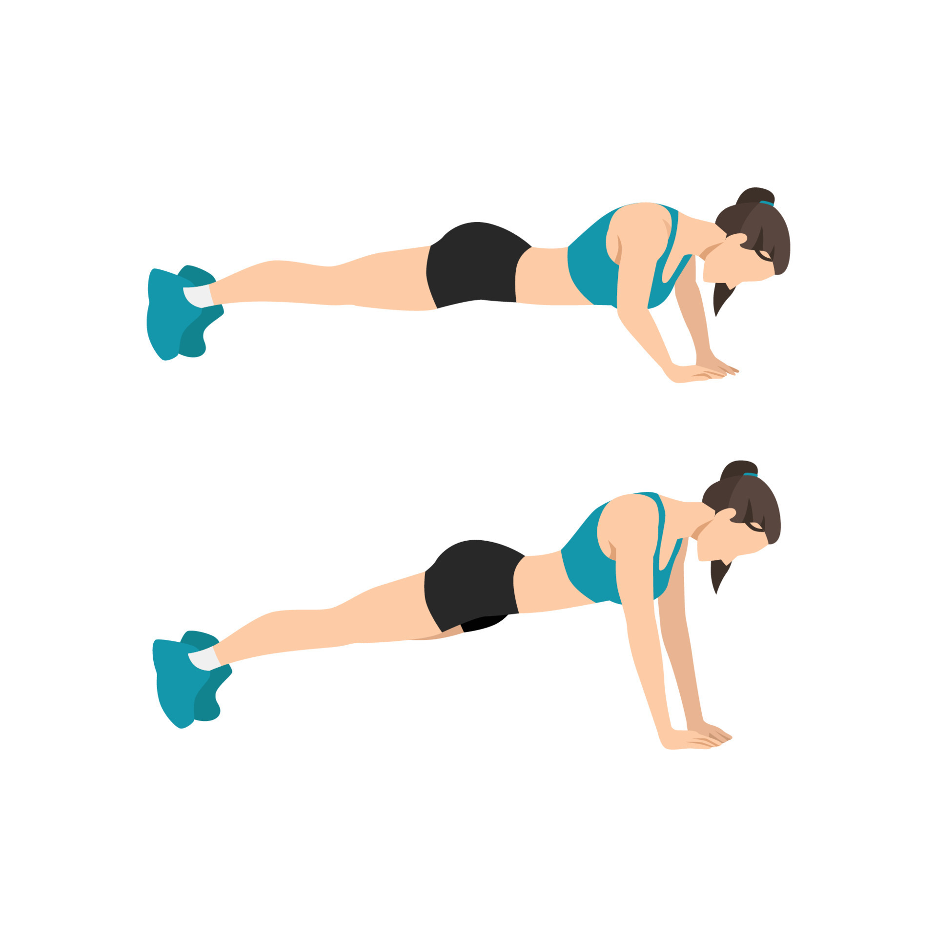 mujer haciendo ejercicio de flexiones de pirámide de diamante ... mujer haciendo ejercicio de flexiones de pirámide de diamante ...