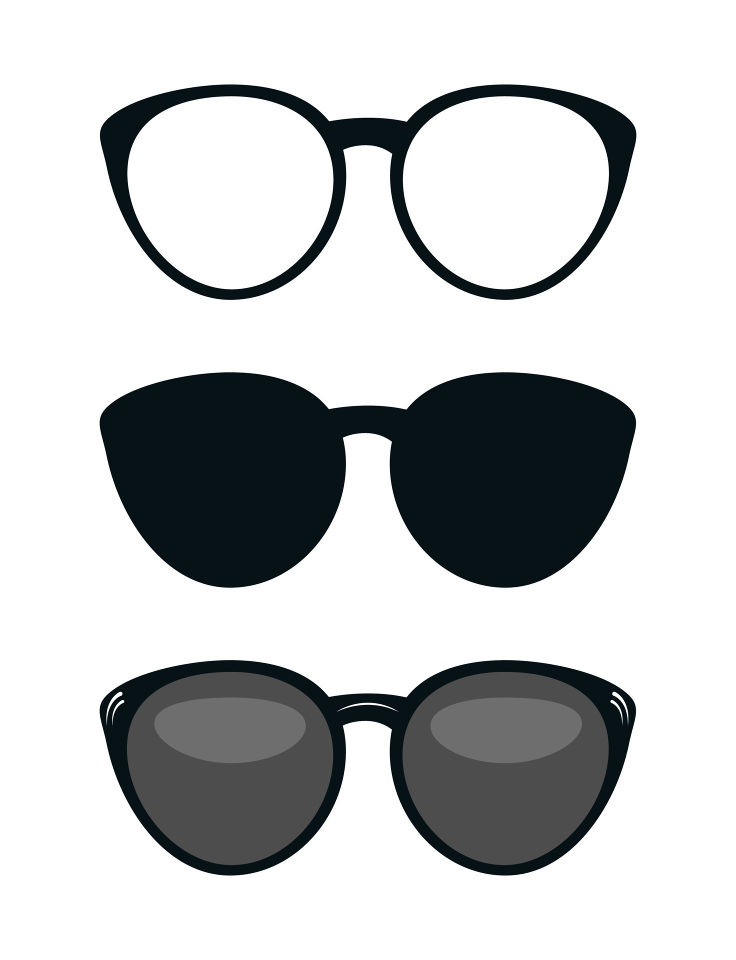 Sunglasses Set Of Flat Vector Icons 8631959 Vector Art At Vecteezy