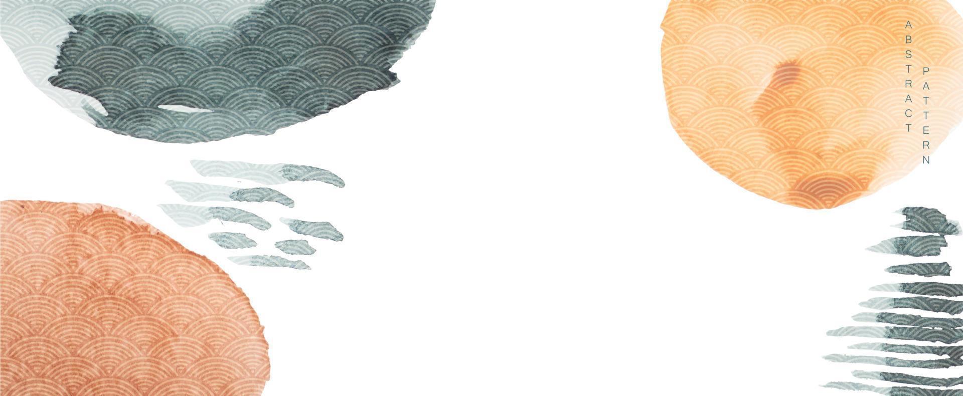 Abstract Background With Japanese Wave Pattern Vector Watercolor