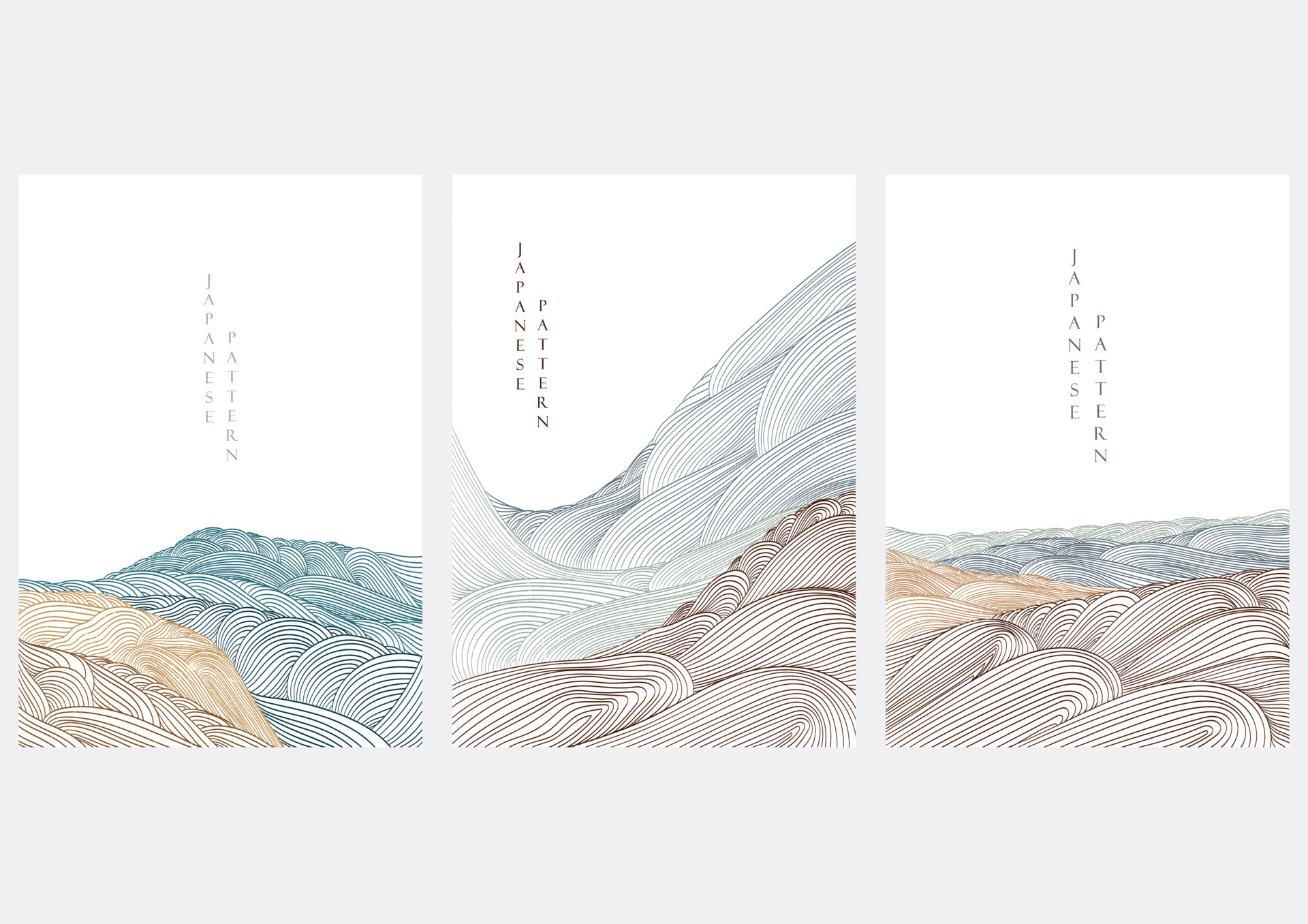 Japanese Background With Line Pattern Vector Abstract Elements With