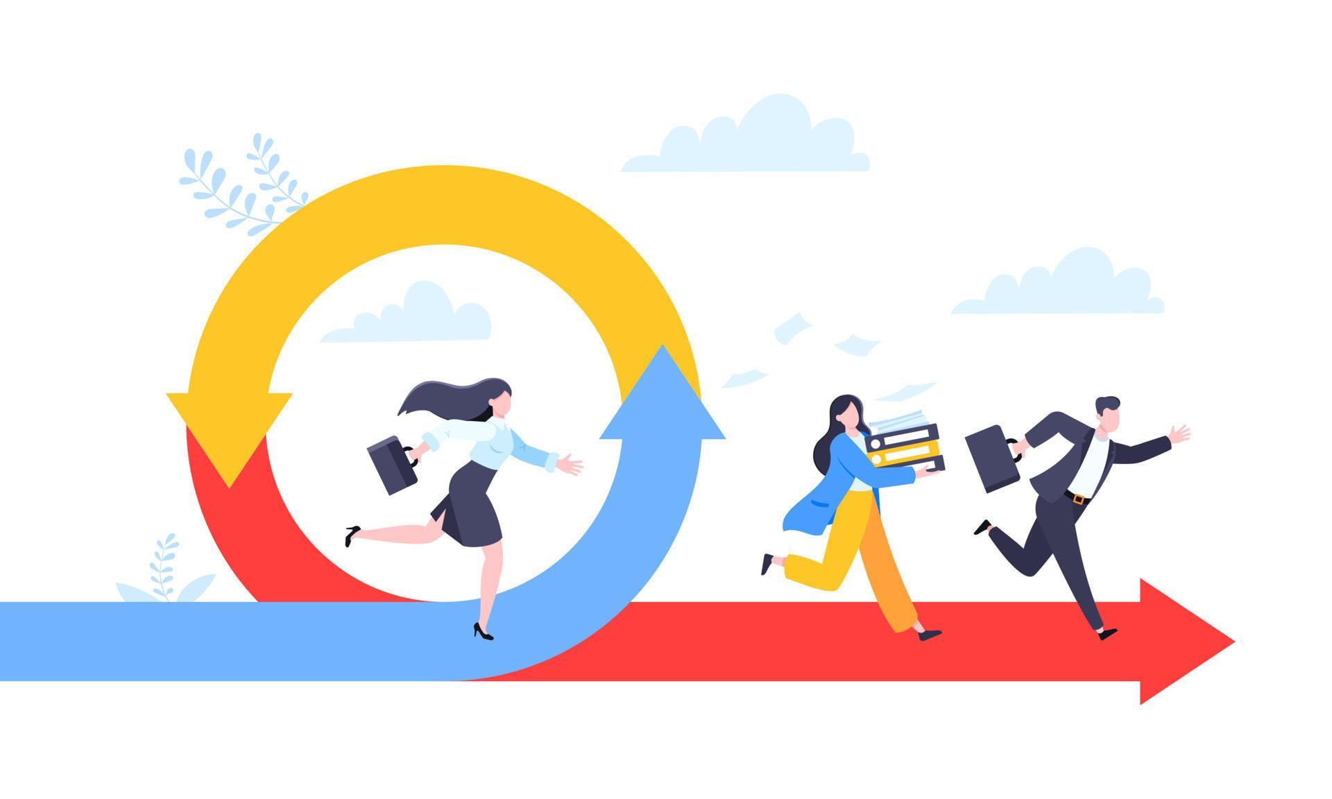 Agile development methodology business concept flat style design vector ...