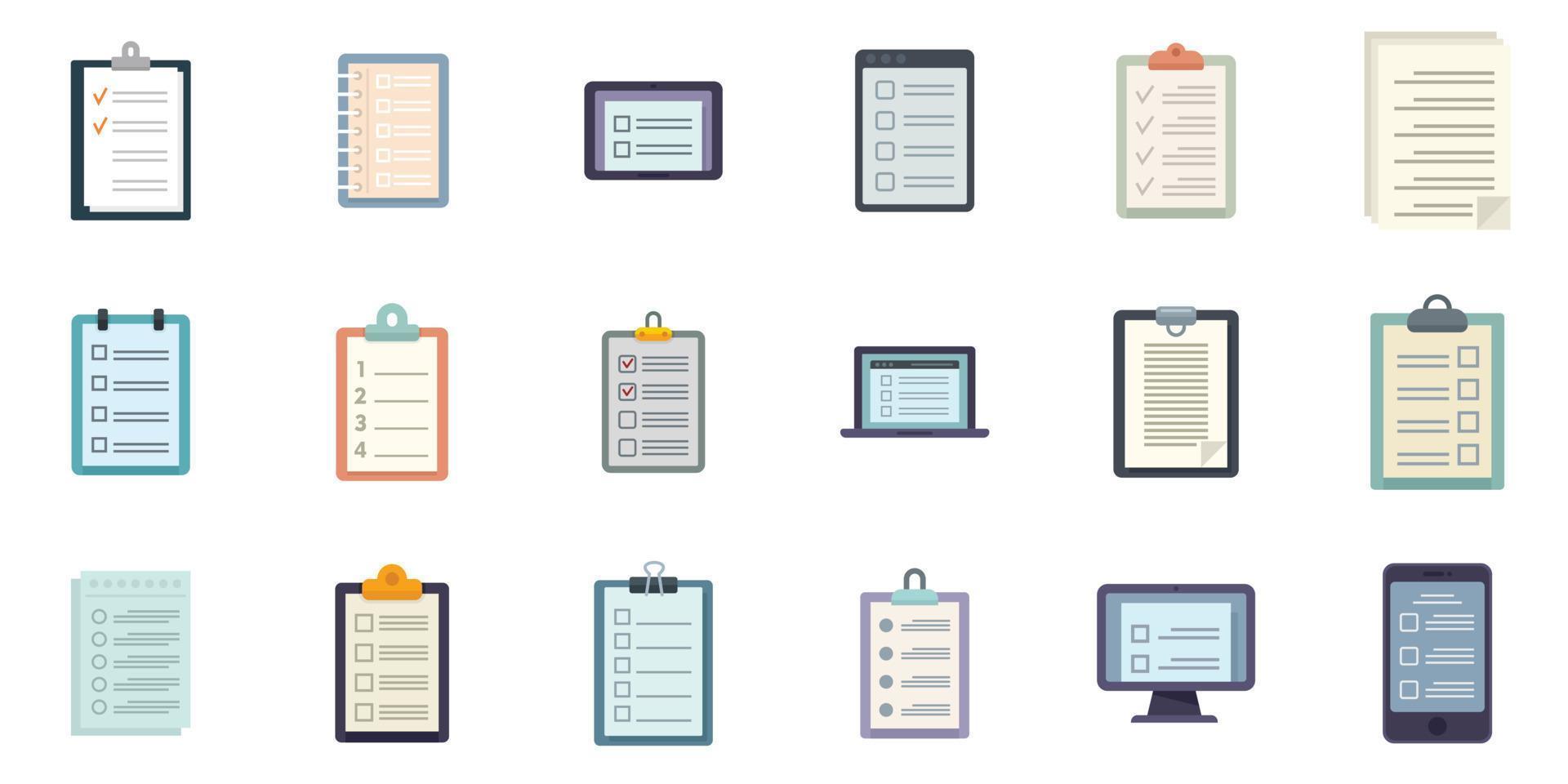 To-do list icons set flat vector isolated 8642988 Vector Art at Vecteezy