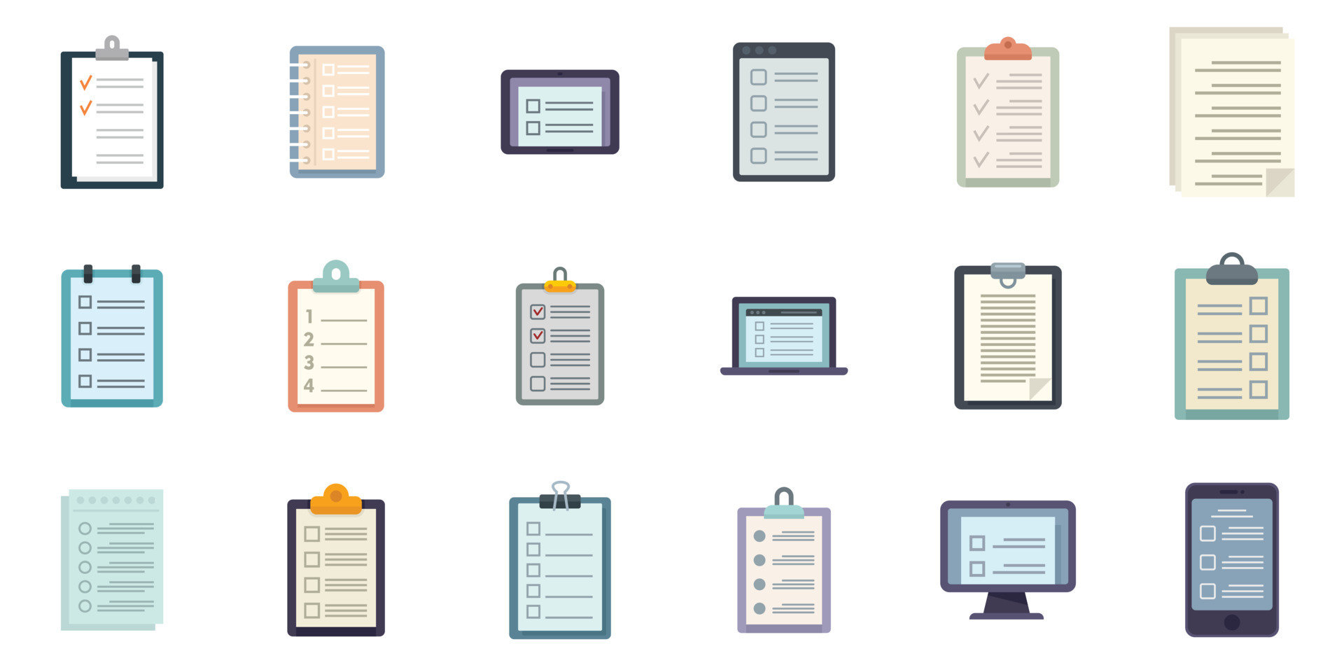 To-do list icons set flat vector isolated 8642988 Vector Art at Vecteezy