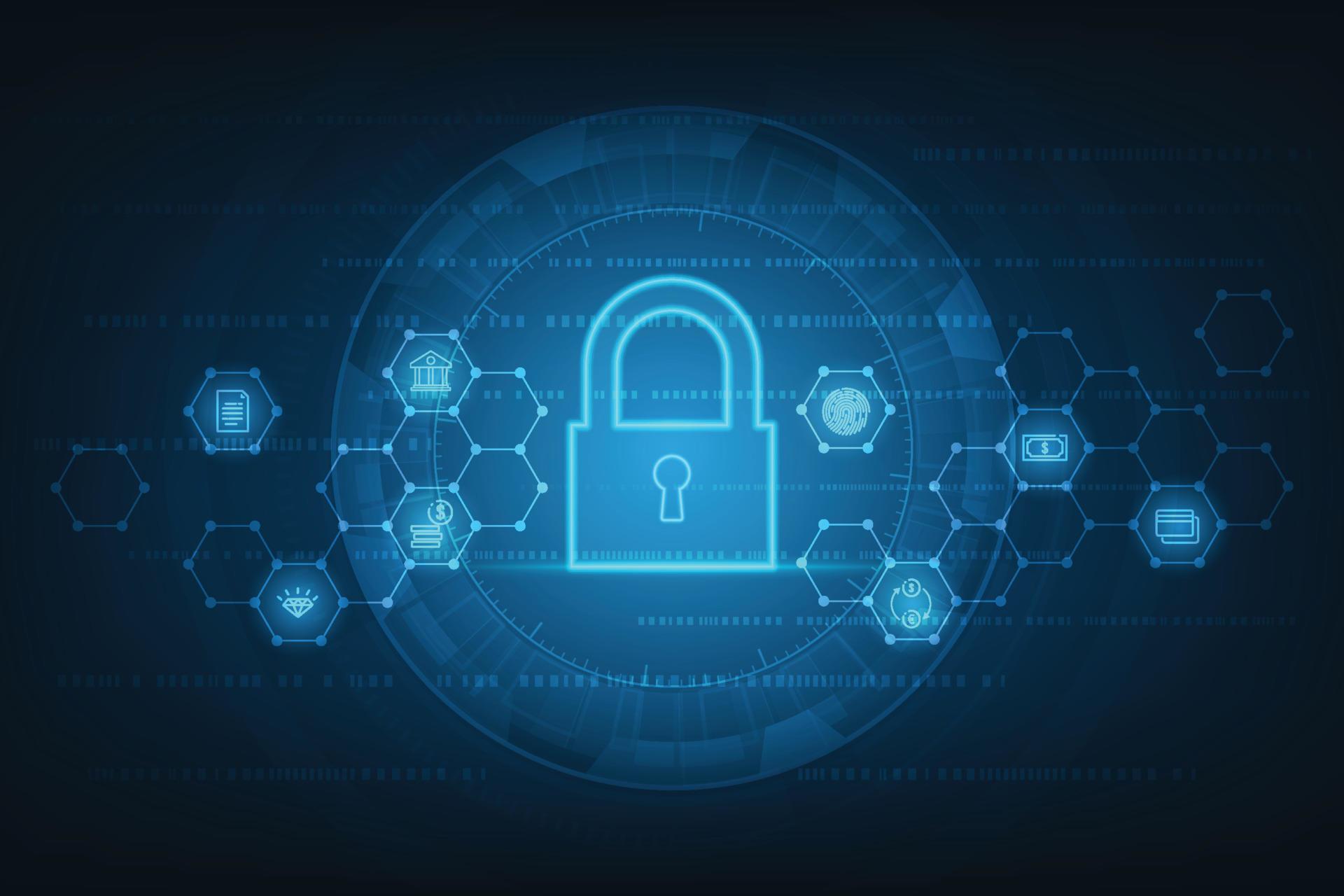 Vector security space. Virtual confidential. Programming protection ...