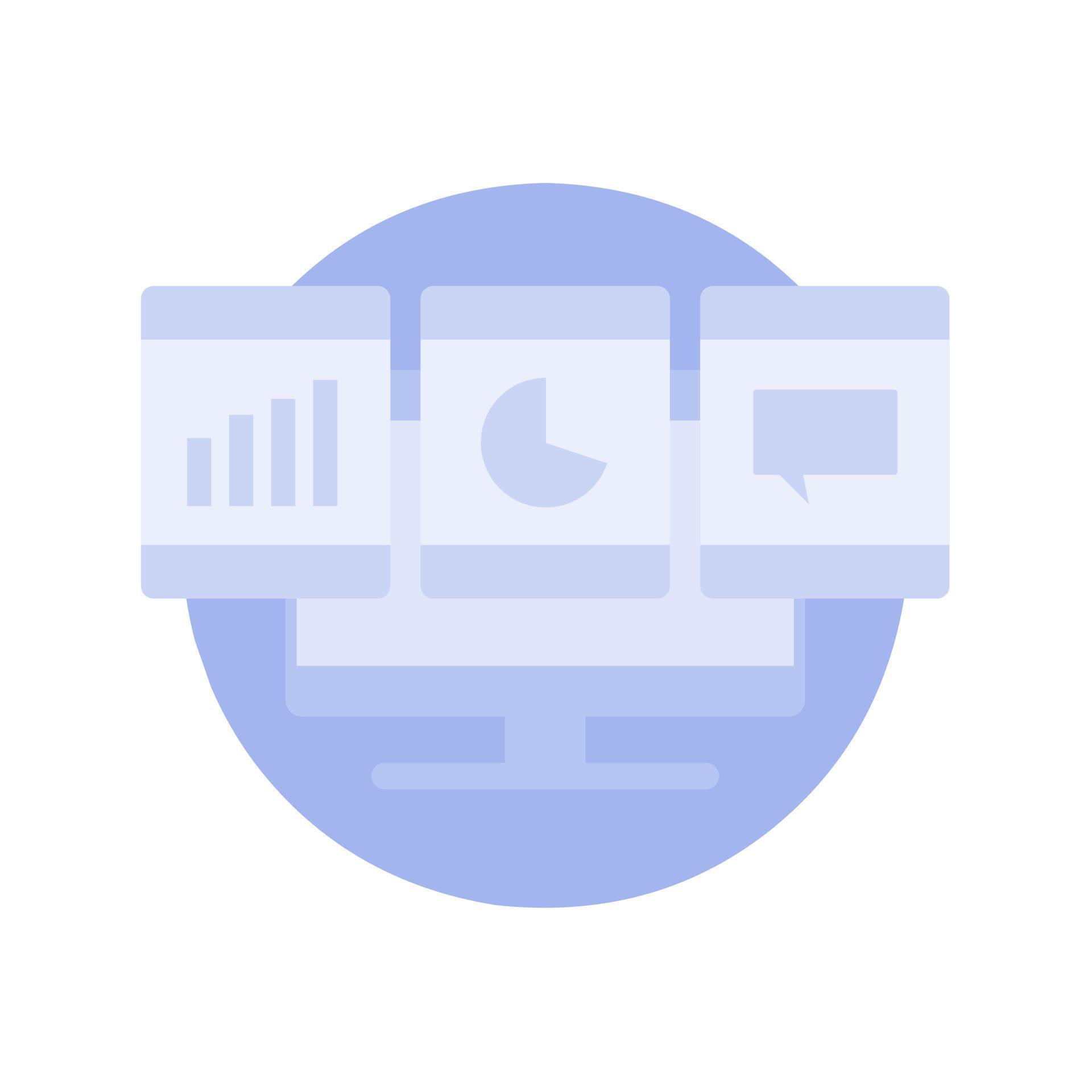 flat illustration computer screen showing data analysis 8648421 Vector ...