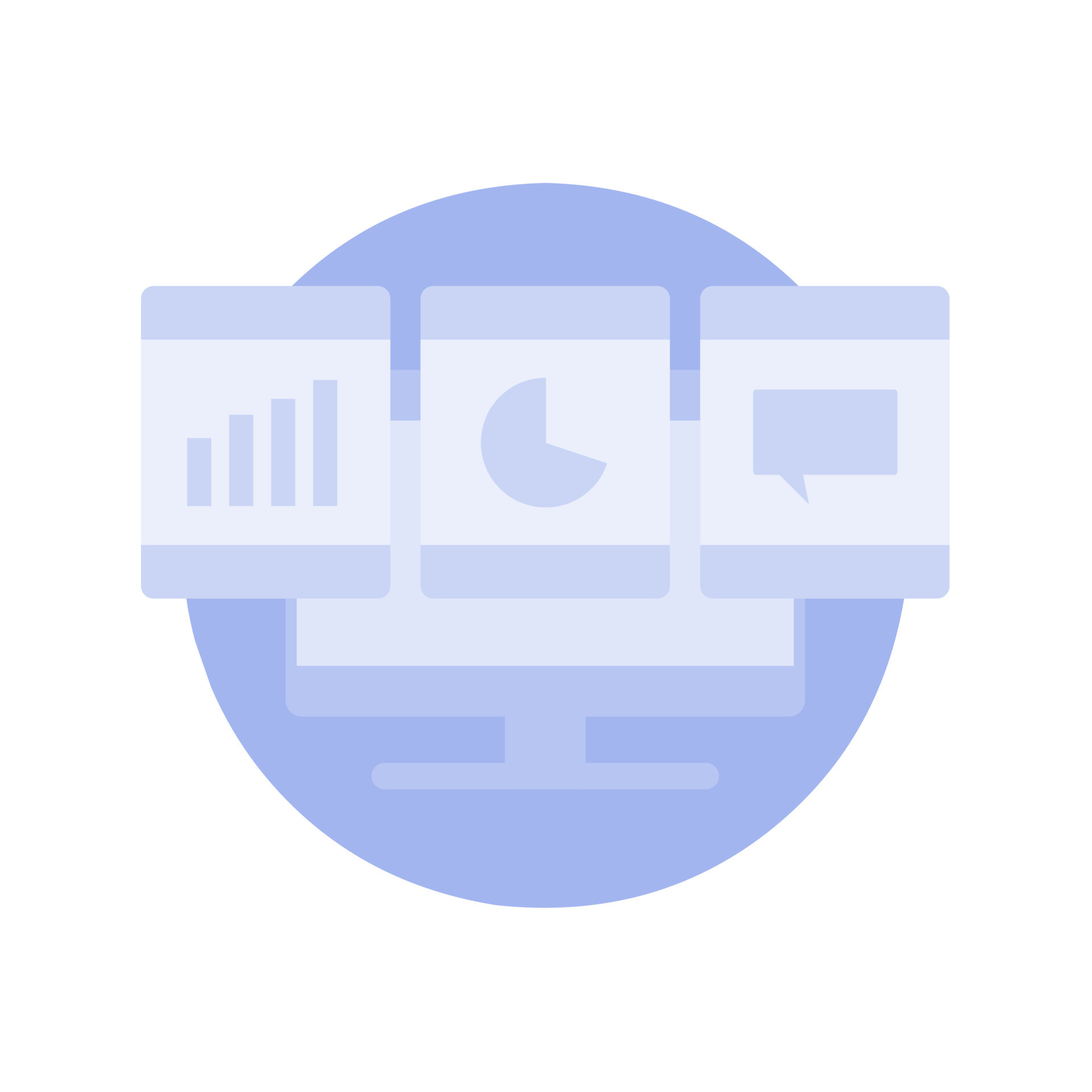 flat illustration computer screen showing data analysis 8648421 Vector ...