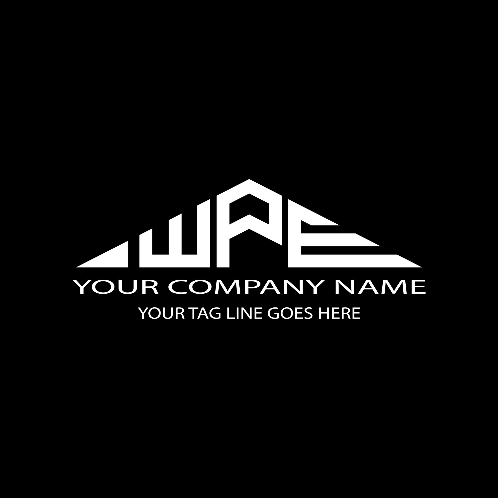 Wpe Letter Logo Creative Design With Vector Graphic 8654107 Vector Art