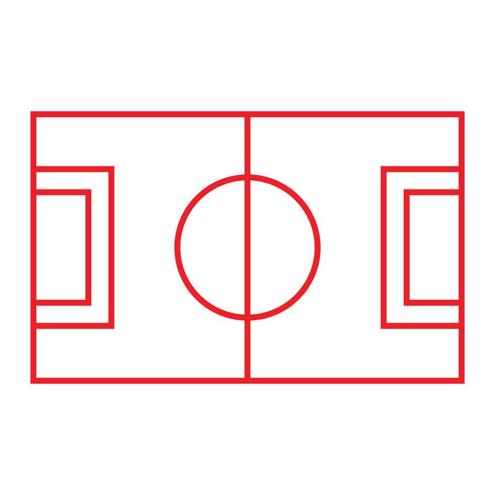 eps10 red vector soccer field or football pitch line art icon in simple ... eps10 red vector soccer field or football pitch line art icon in simple ...