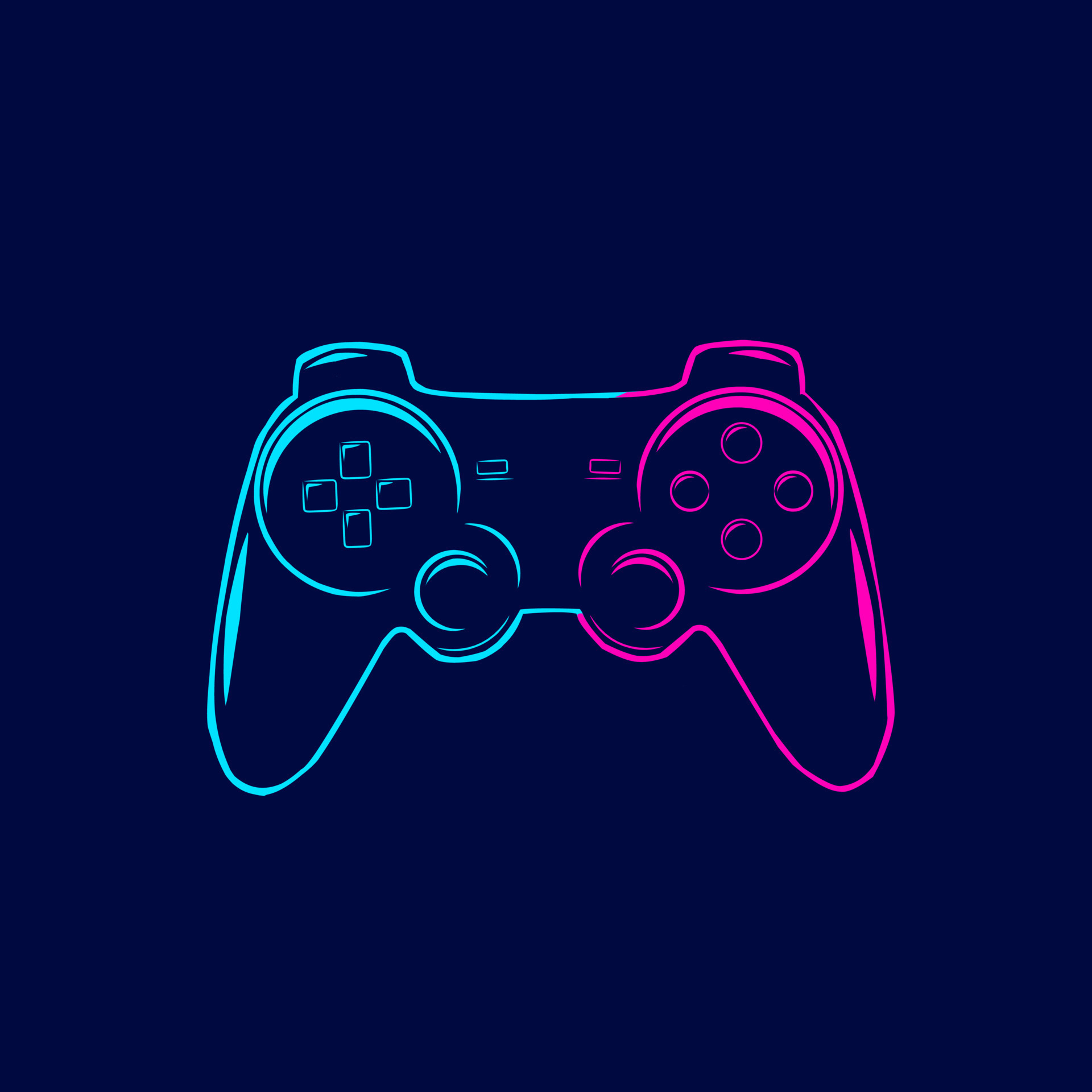 Joystick Line Pop Art Logo Colorful Design With Dark Background joystick-line-pop-art-logo-colorful-design-with-dark-background
