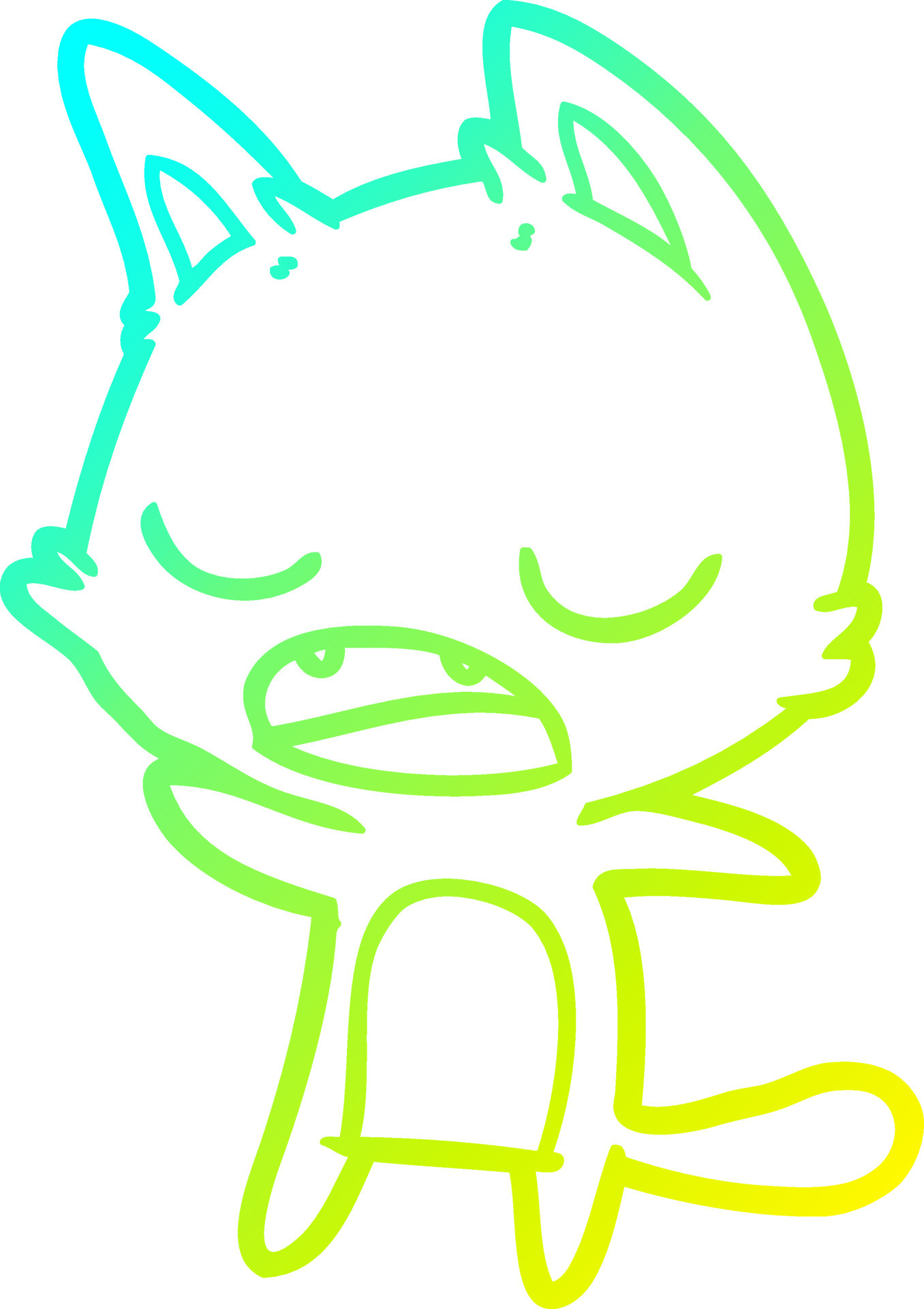 cold gradient line drawing talking cat cartoon 8675591 Vector Art at ...