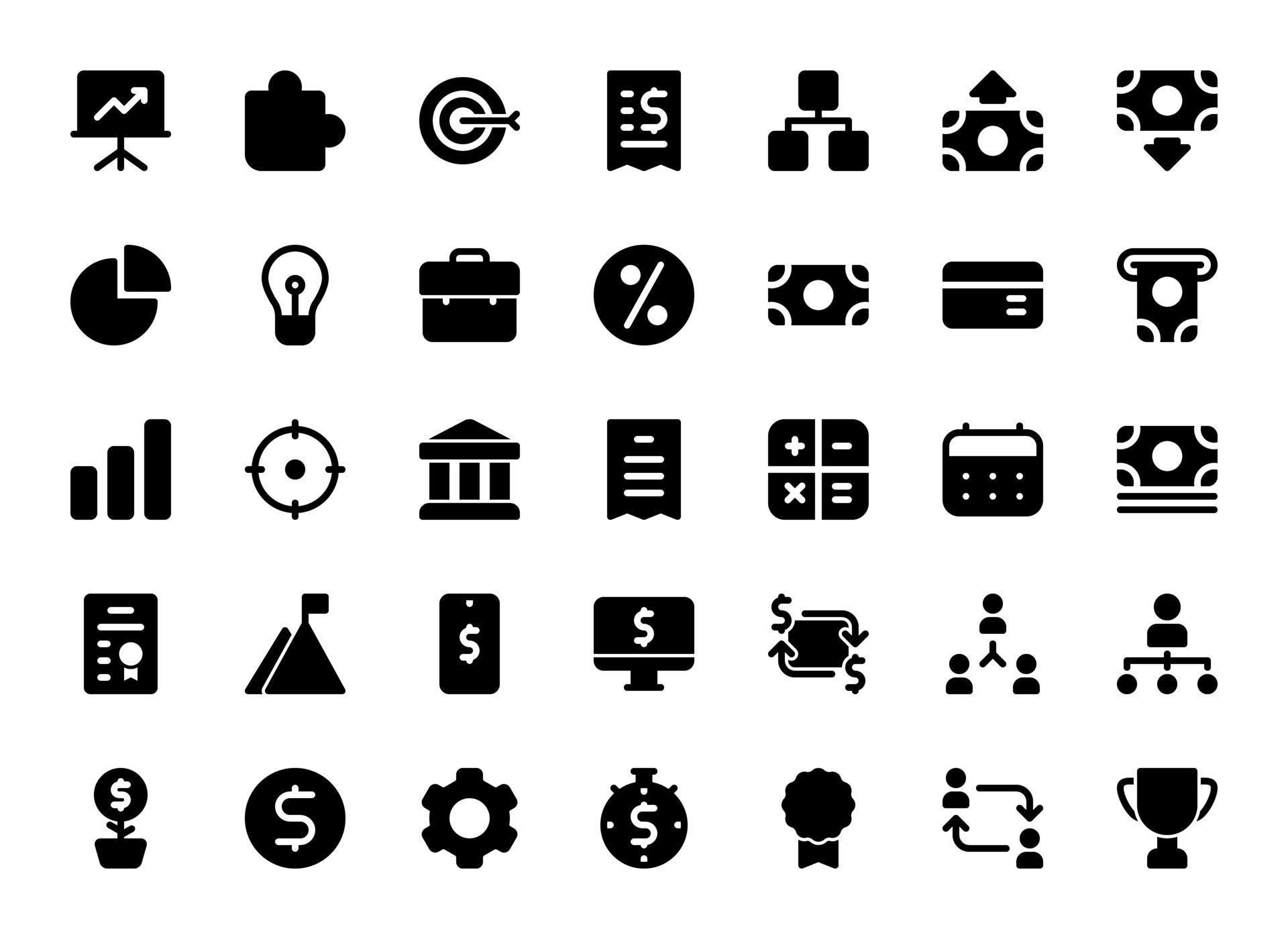 business basic solid icons Pack 8680393 Vector Art at Vecteezy