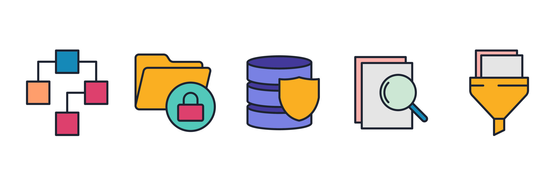 Data Analysis Set Icon Symbol Template For Graphic And Web Design Collection Logo Vector