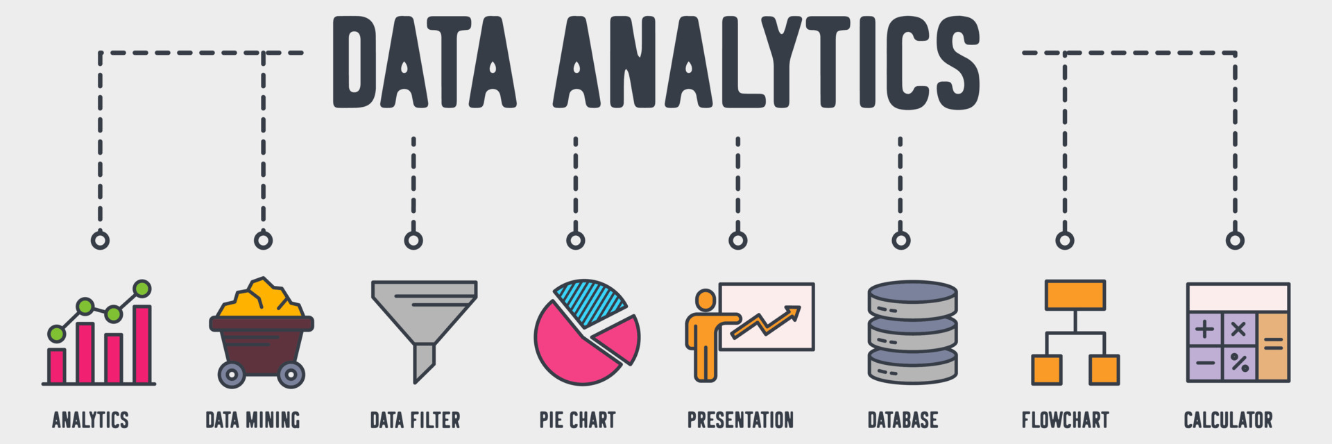 Data Analysis Banner Web Icon Analytics Data Mining Data Filter Pie
