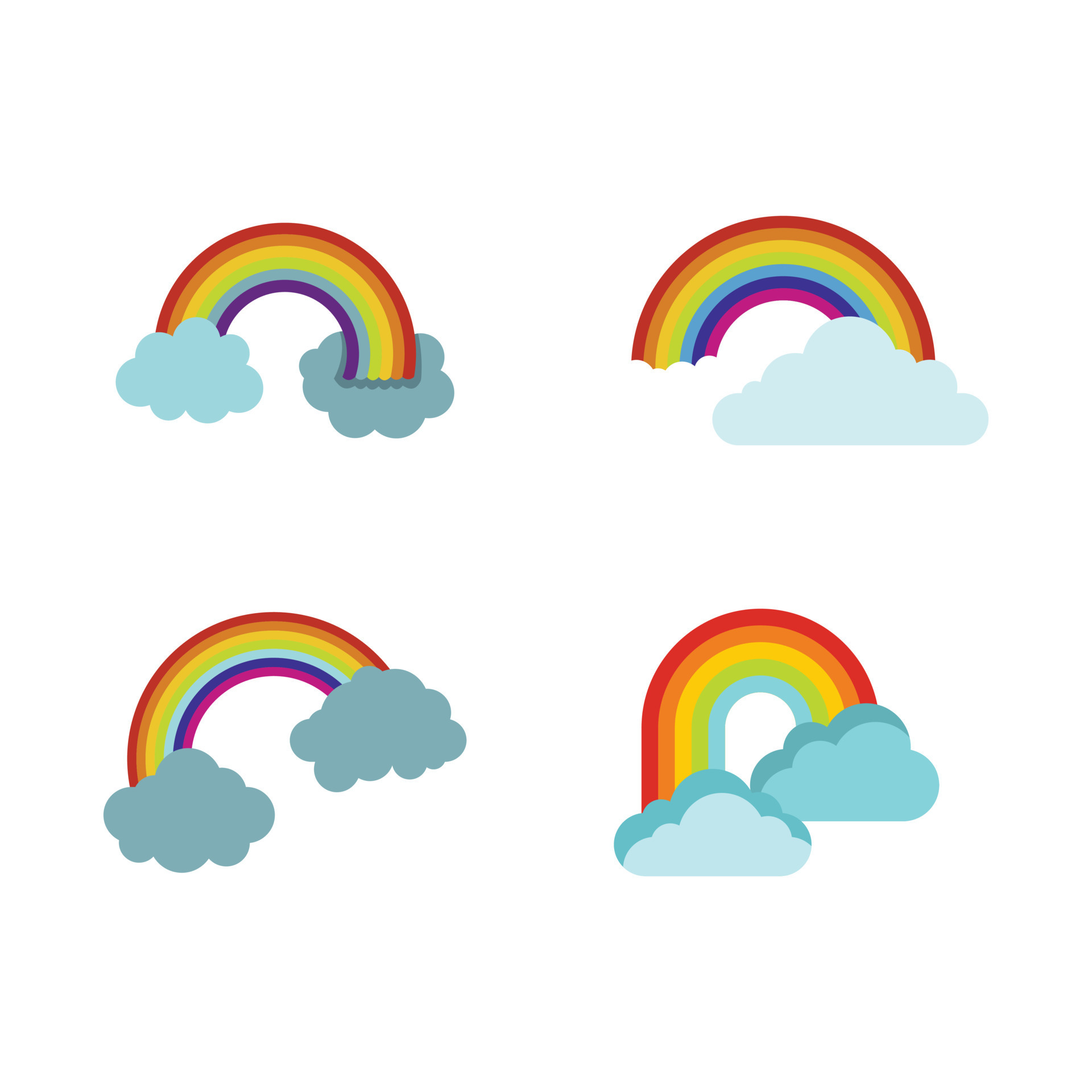 Rainbow icon set, flat style 8700627 Vector Art at Vecteezy