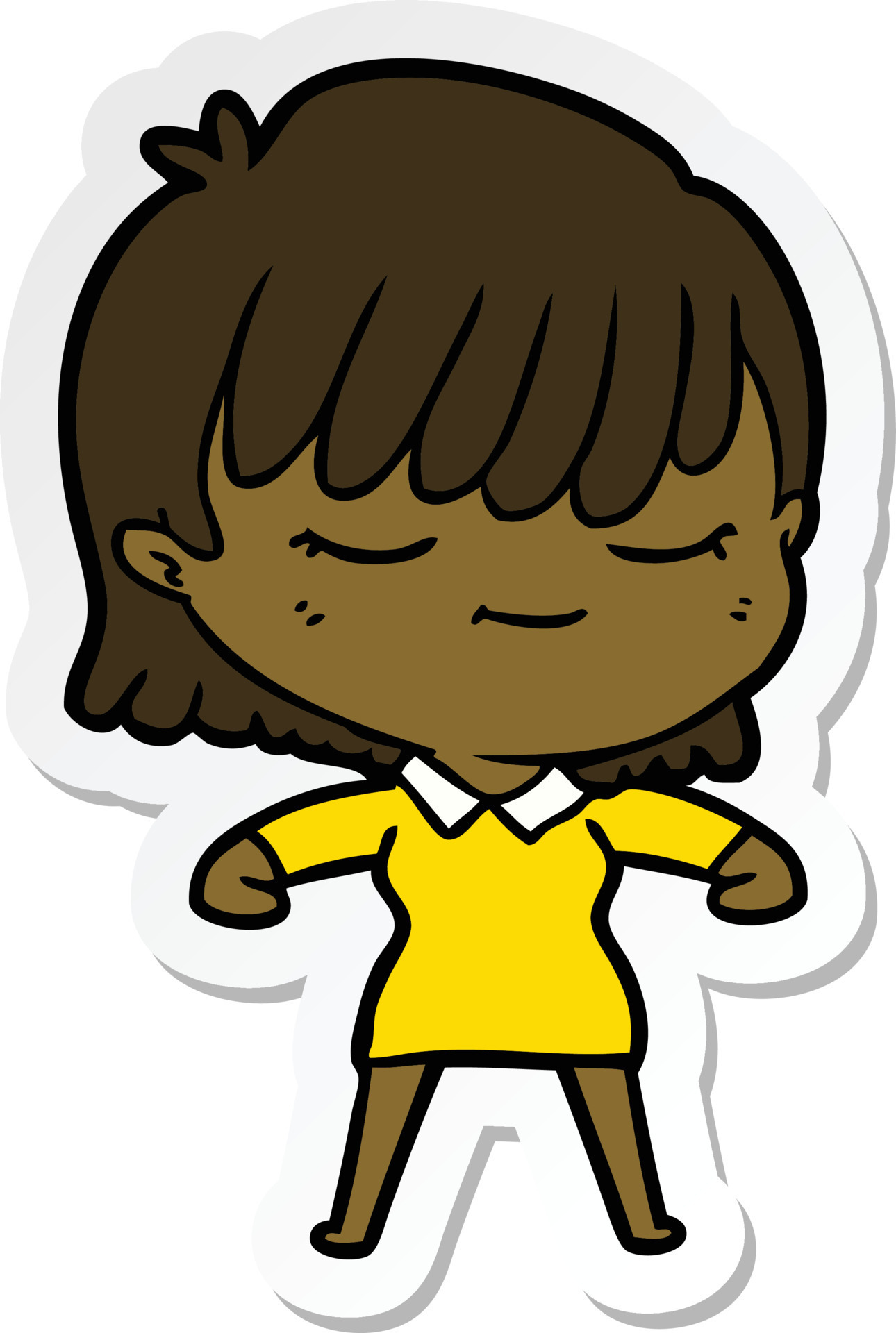 sticker of a cartoon woman 8705329 Vector Art at Vecteezy
