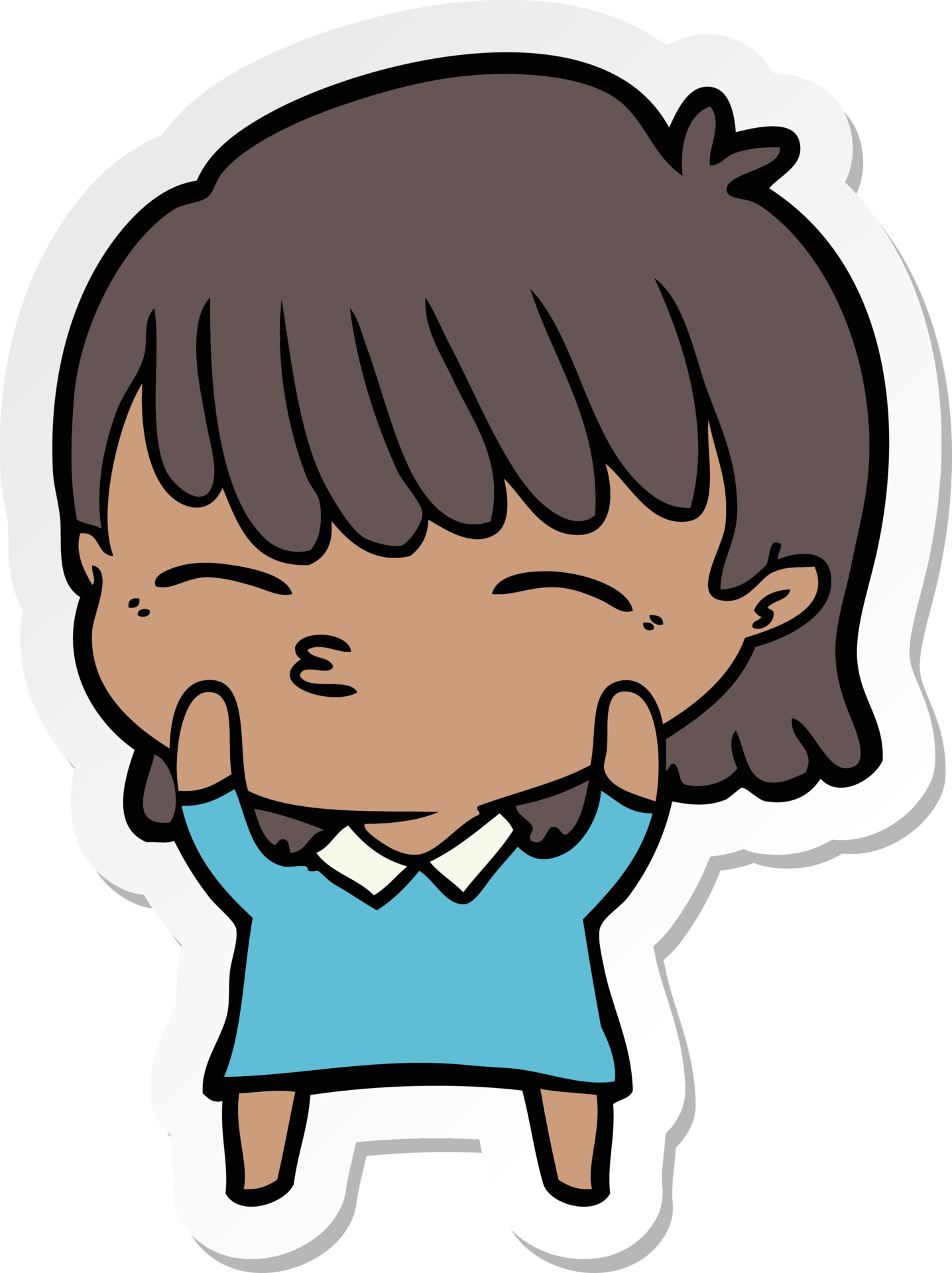 sticker of a cartoon woman 8710123 Vector Art at Vecteezy