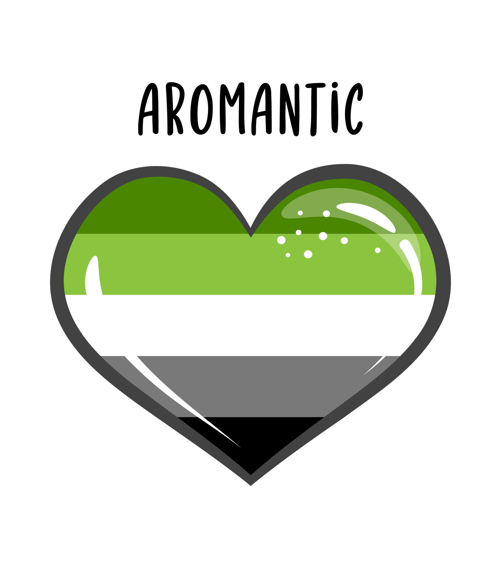 Aromantic Heart Symbol Rainbow Heart Sticker Pride Banner Lgbt Flag