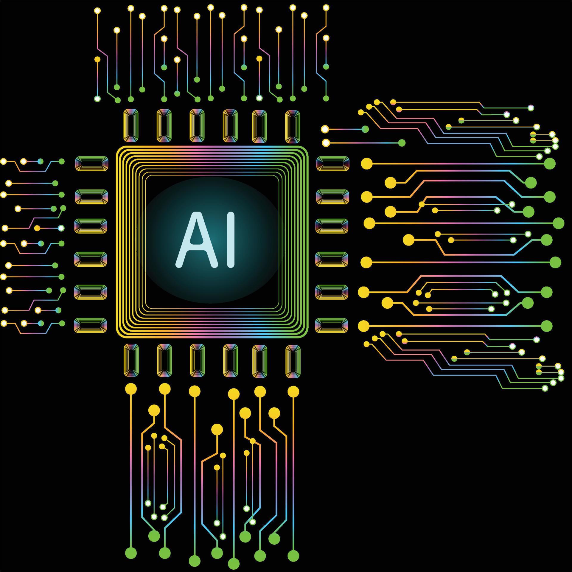 Computer Chip Electronic Circuit Board Vector For Technology And