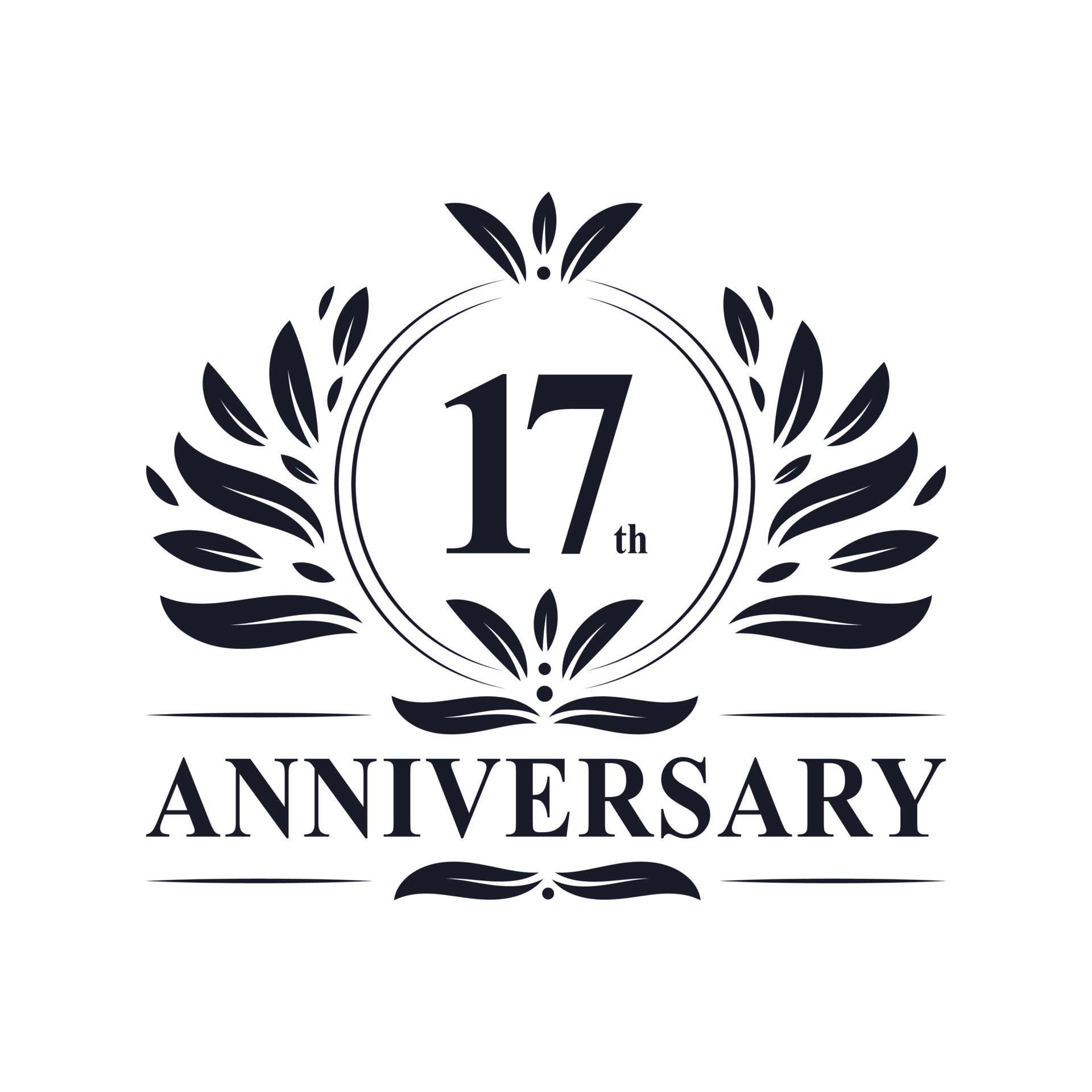 17th Anniversary celebration, luxurious 17 years Anniversary logo ... 17th Anniversary celebration, luxurious 17 years Anniversary logo ...