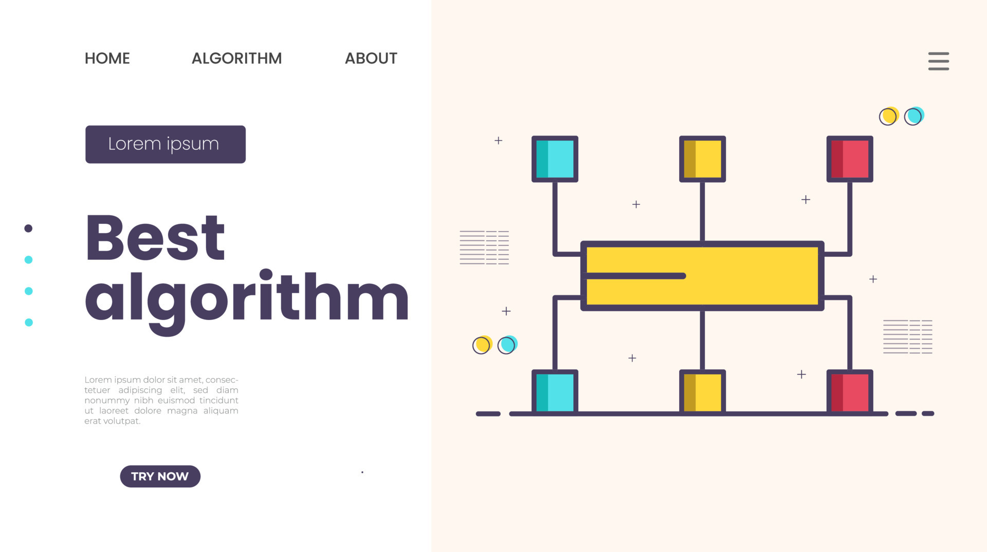 Modern flat design algorithm. Landing page template. Vector ...