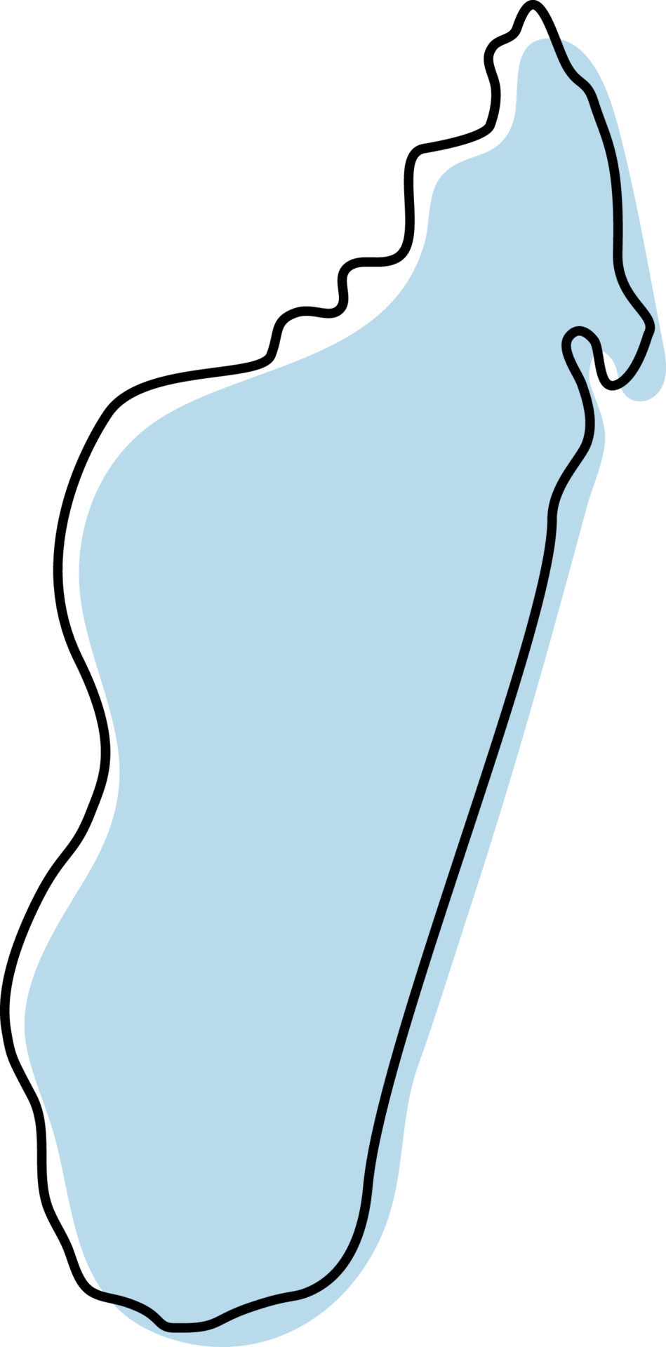 Stylized simple outline map of Madagascar icon. Blue sketch map of ... Stylized simple outline map of Madagascar icon. Blue sketch map of ...