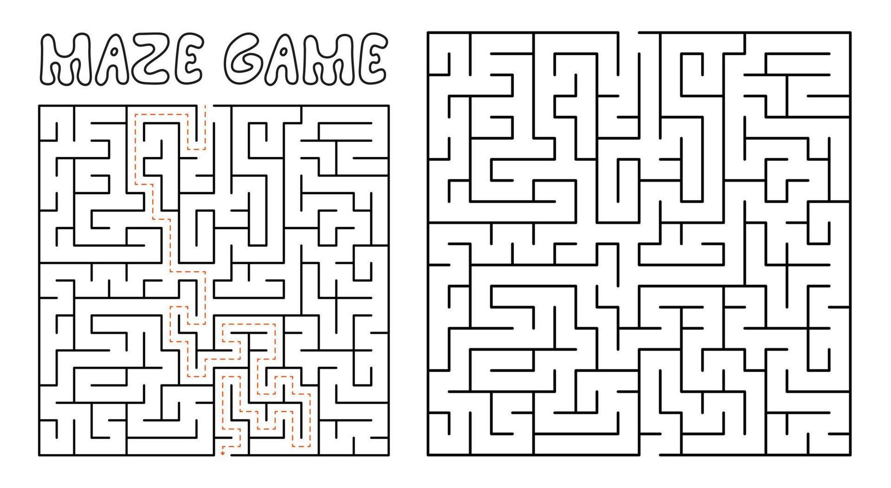 Maze game for kids. Complex Maze puzzle with solution 8717577 Vector ...